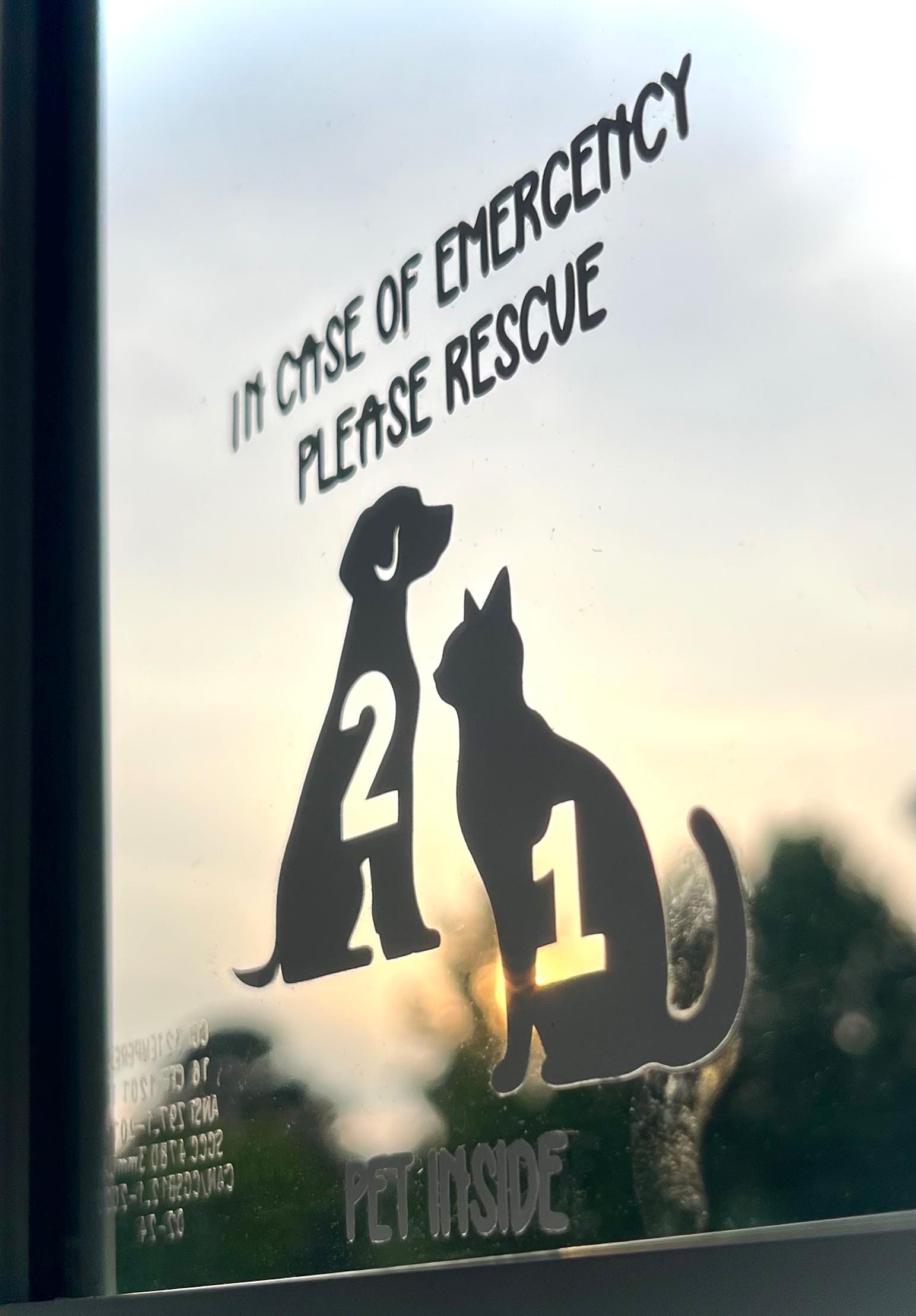 Pet Rescue Alert Window Sticker | Emergency Notification for Responders ...