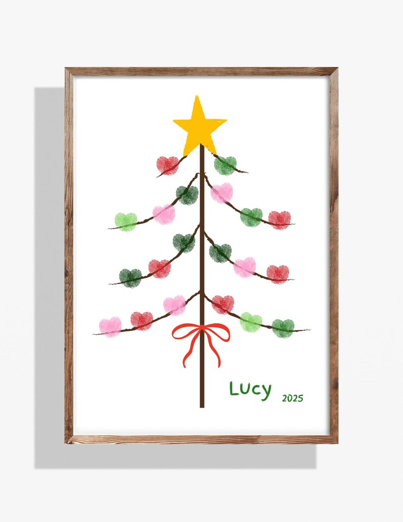 Personalized Fingerprint Christmas Tree Printable, Great Gift for ...