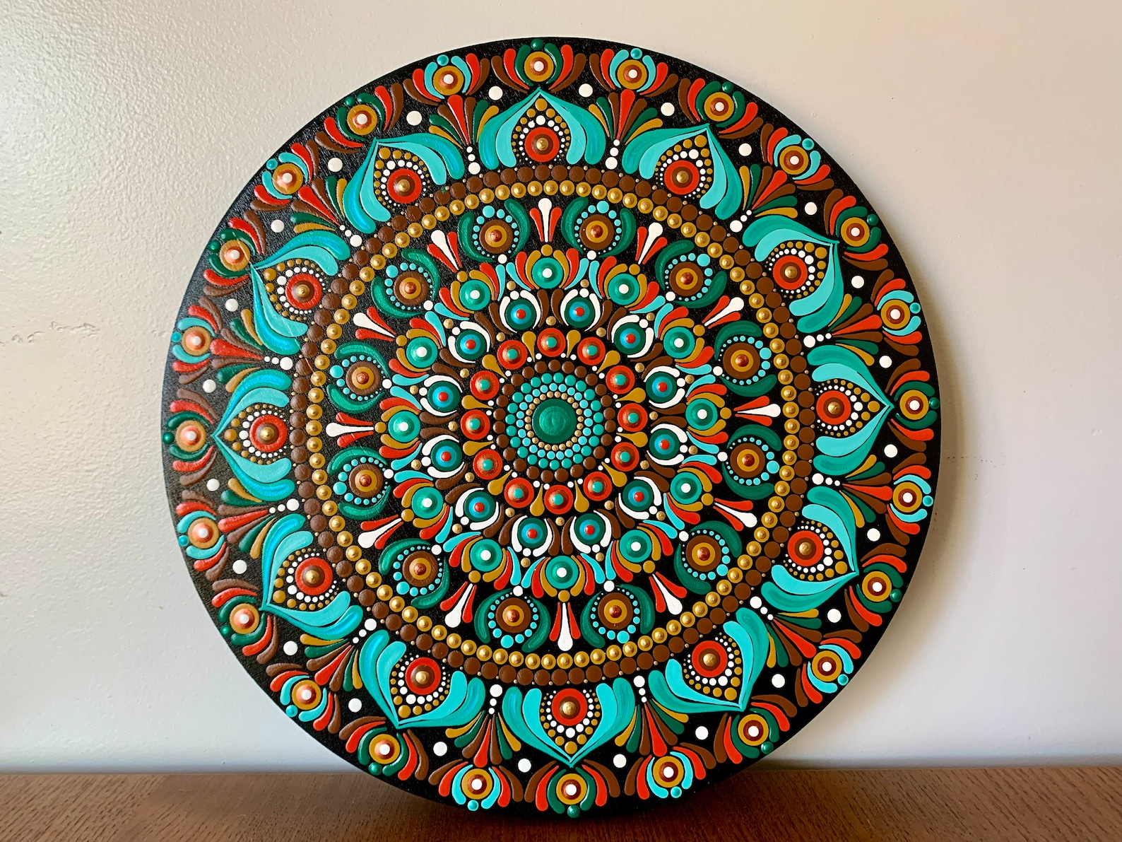 12" Hand-painted Dot Mandala - Etsy