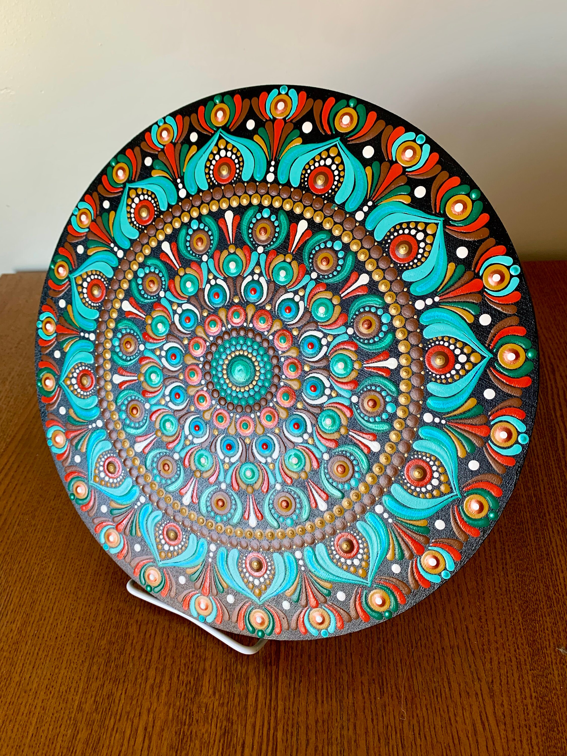 12" Hand-painted Dot Mandala - Etsy