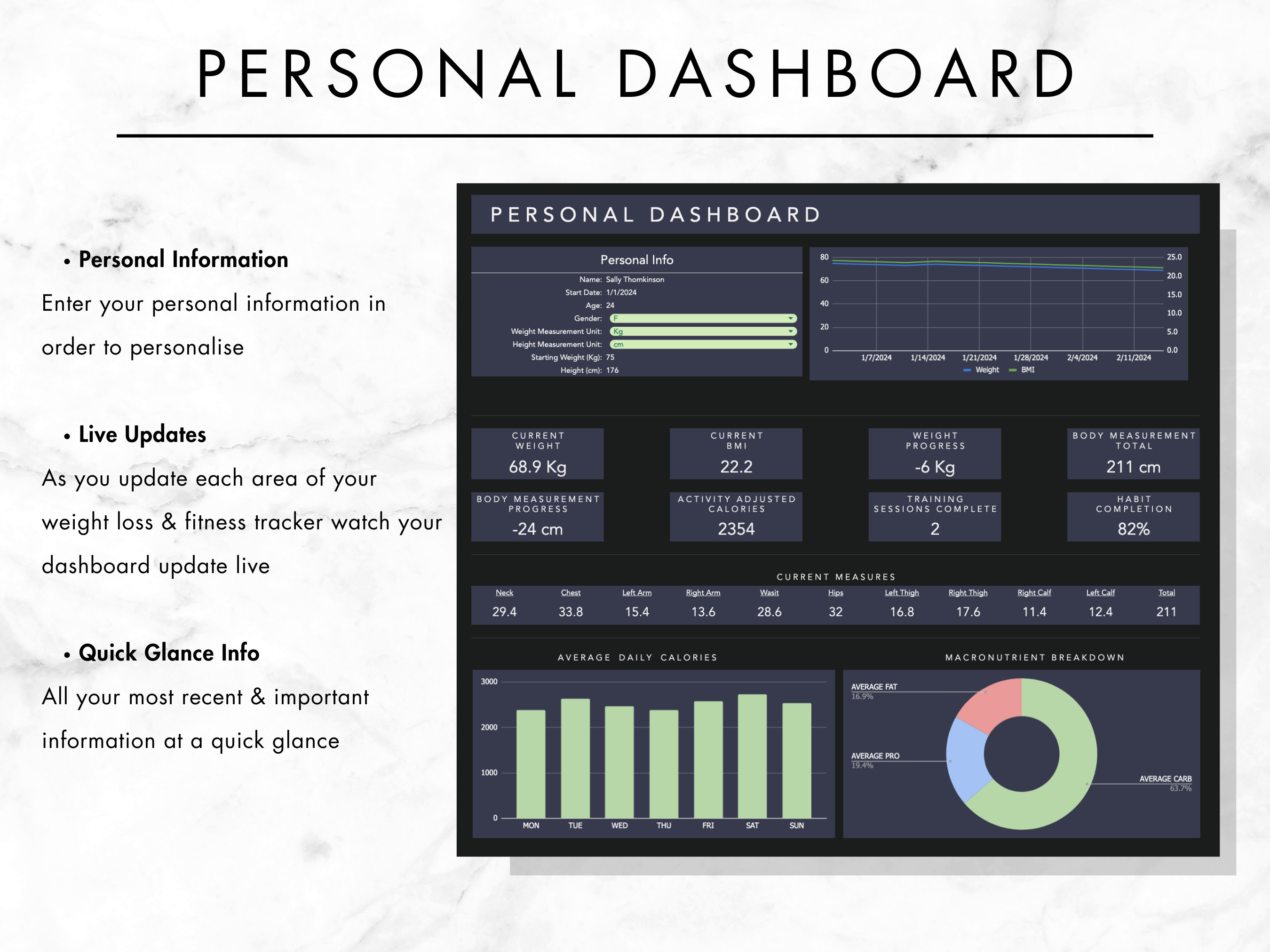 Weight Loss & Fitness Tracker | Dark Mode | Blackout | Calorie Tracker ...