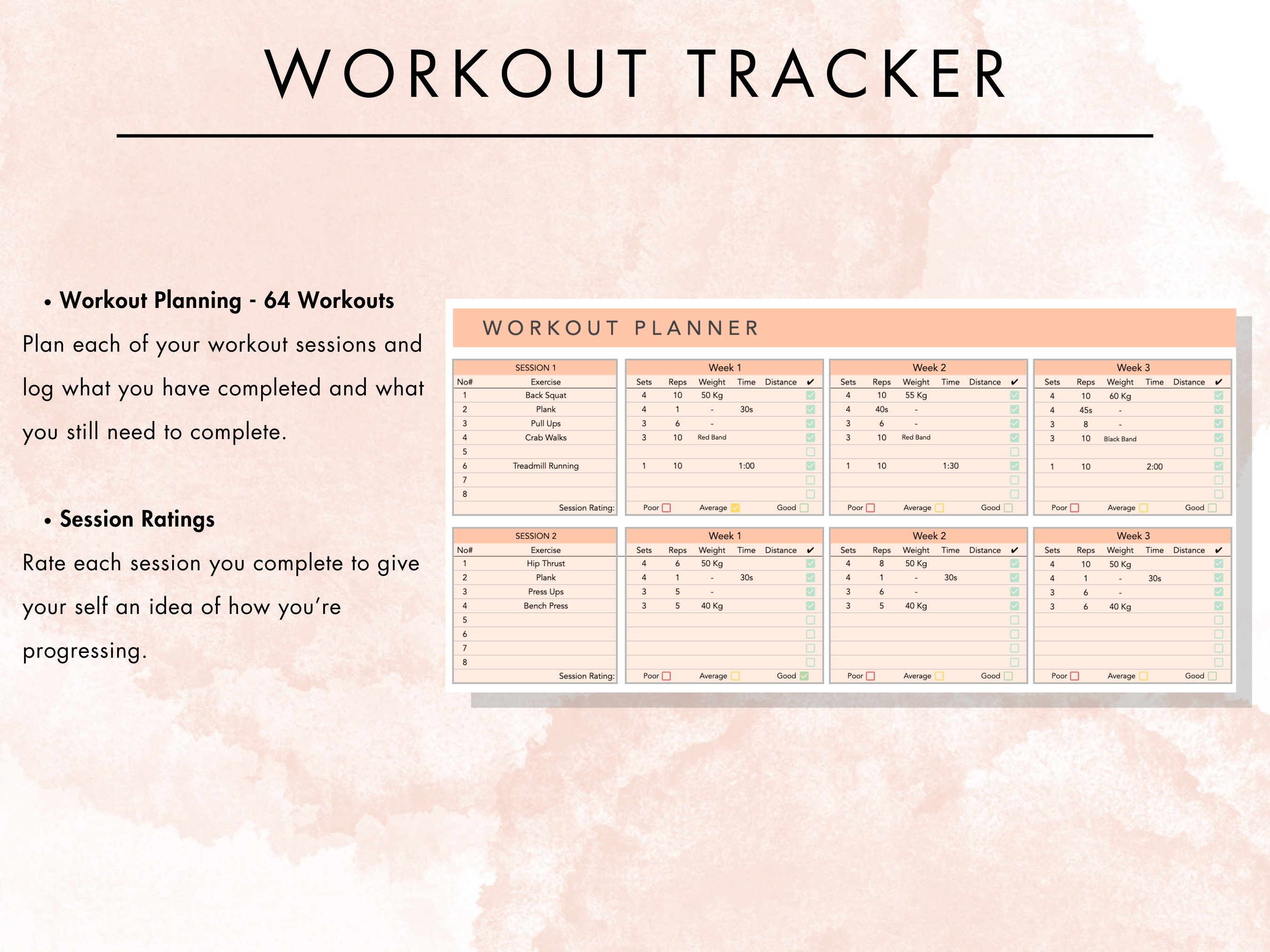 Weight Loss & Fitness Tracker | Google Sheets | Calorie Tracker | Meal ...