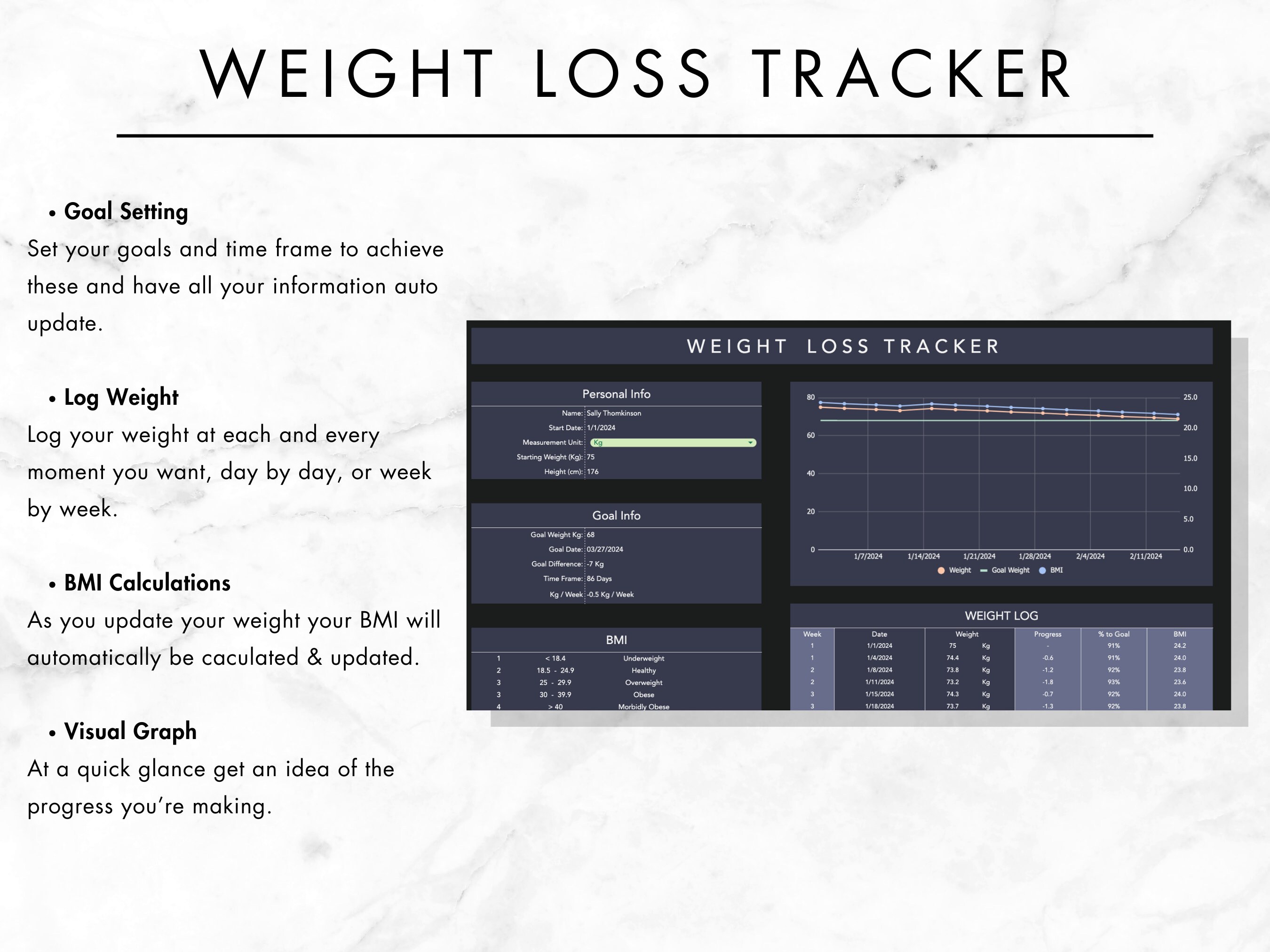 Weight Loss & Fitness Tracker | Dark Mode | Blackout | Calorie Tracker ...
