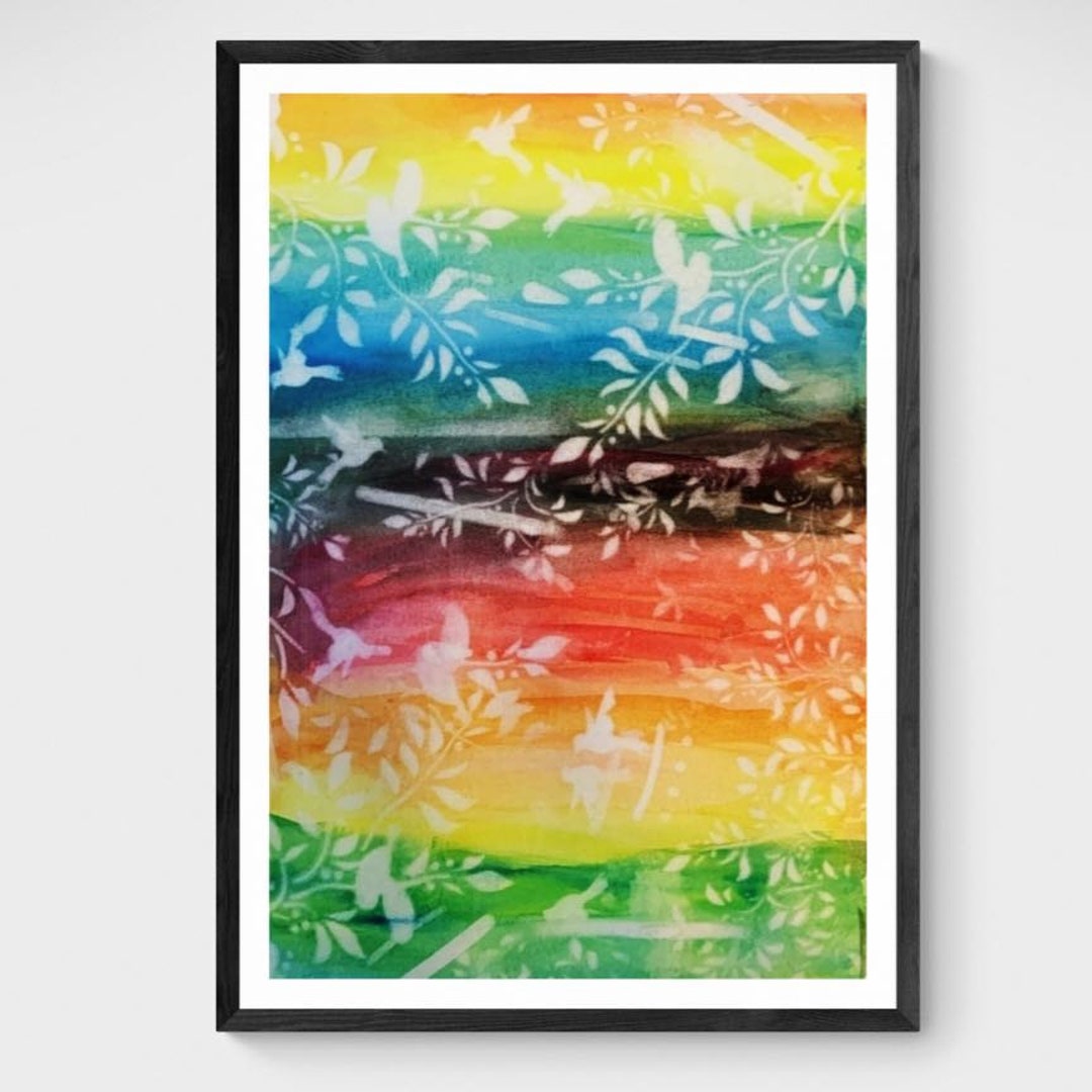 Rainbow Strength: Watercolor Rainbow and Flower Original Art - Etsy