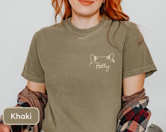 Custom Cat Shirt • Cat Ear Shirt • Custom Gift for Cat Lovers • Custom ...