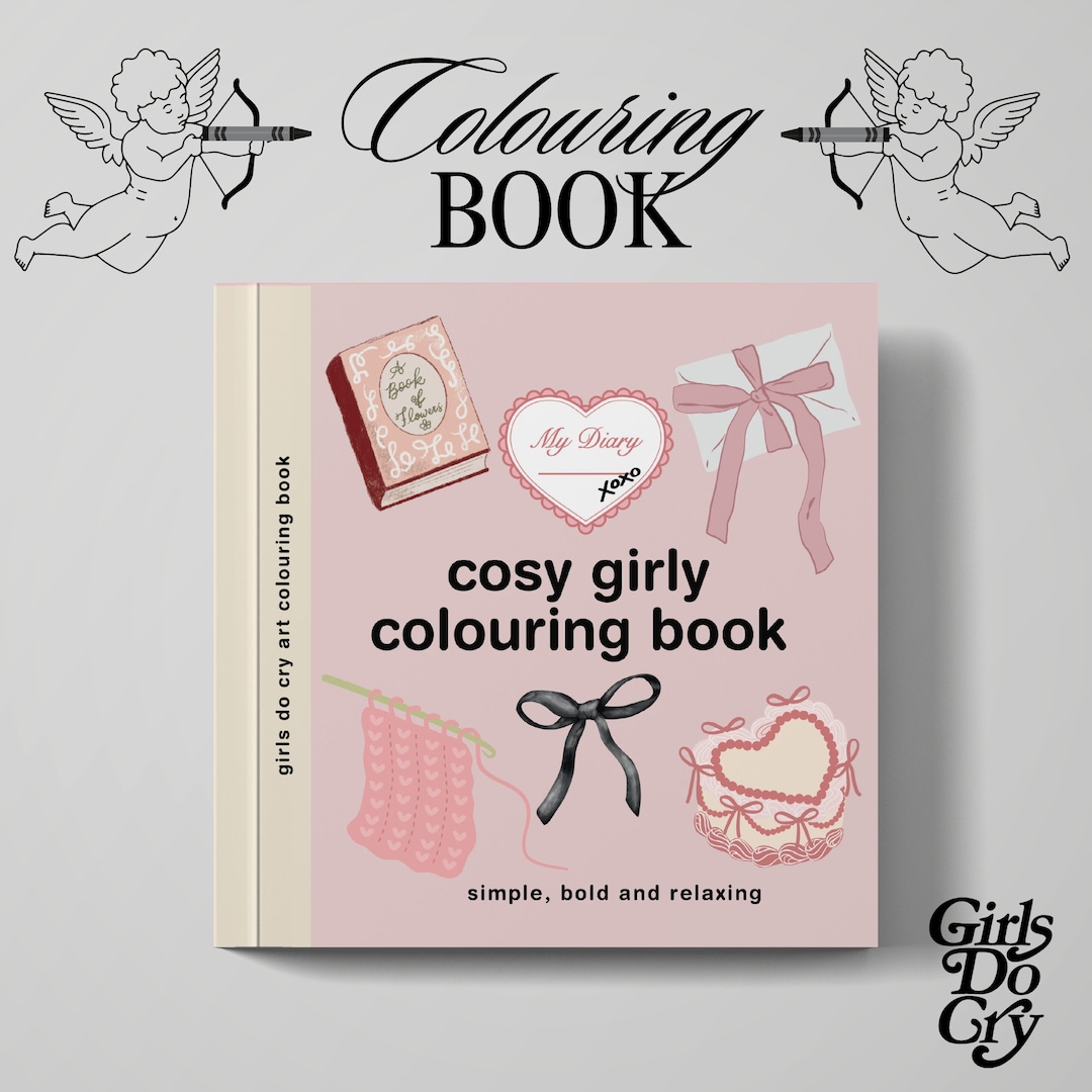 COSY GIRLY Colouring Book for Adults and Kids, Bold and Easy, Simple ...
