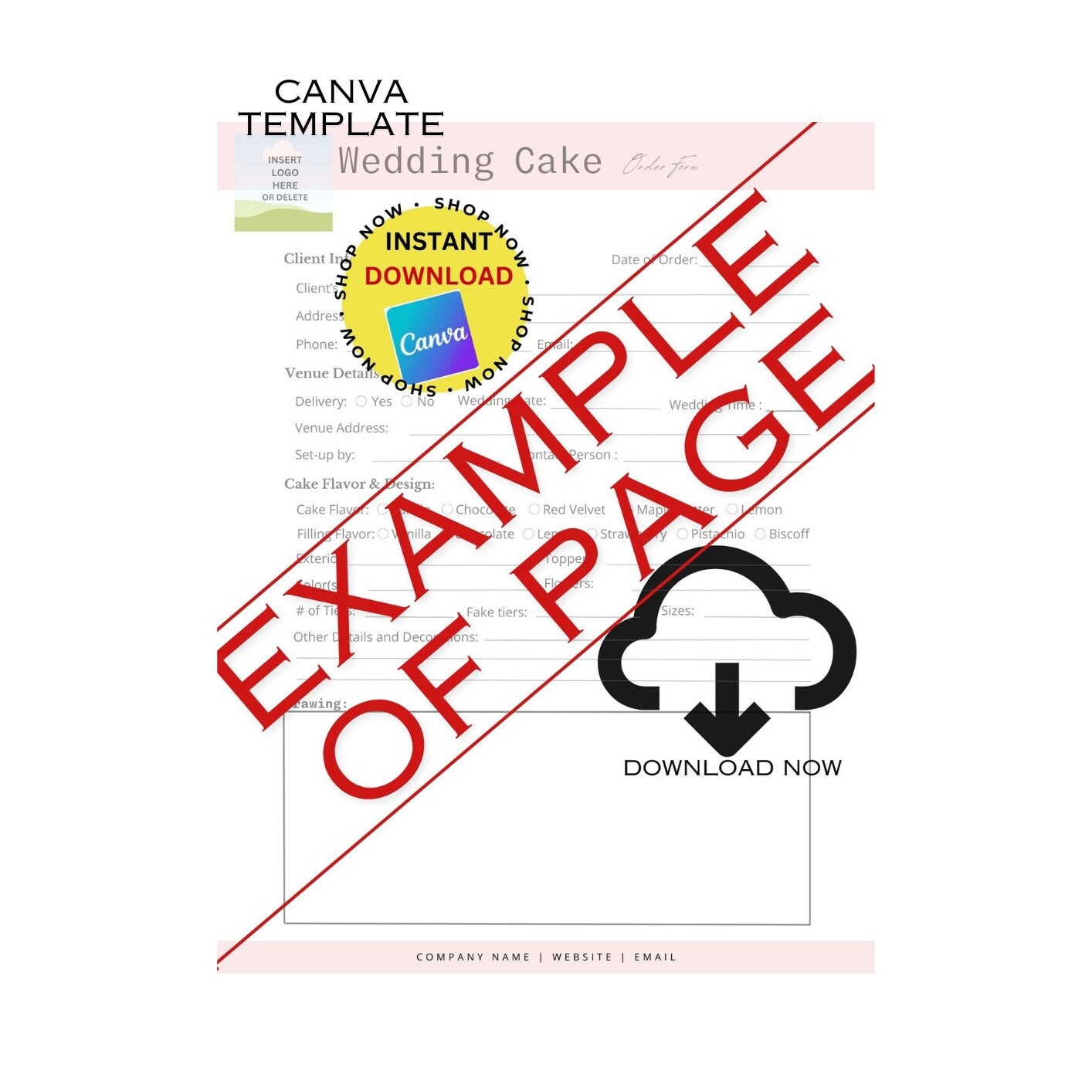 ULTIMATE CAKE CONTRACT Wedding Cake Contract Home Baker Contract Canva ...