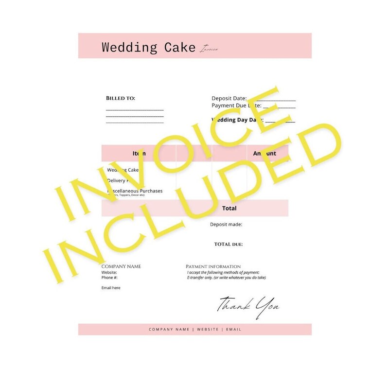 ULTIMATE CAKE CONTRACT Wedding Cake Contract Home Baker Contract Canva ...