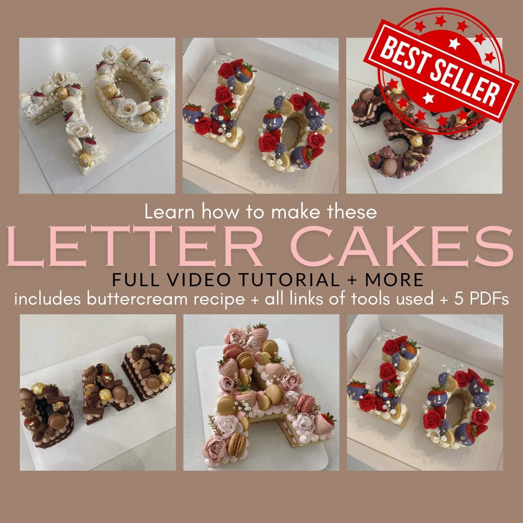 Letter Cake Step by Step Tutorial - Full Video Recipe + Pdfs - Home ...