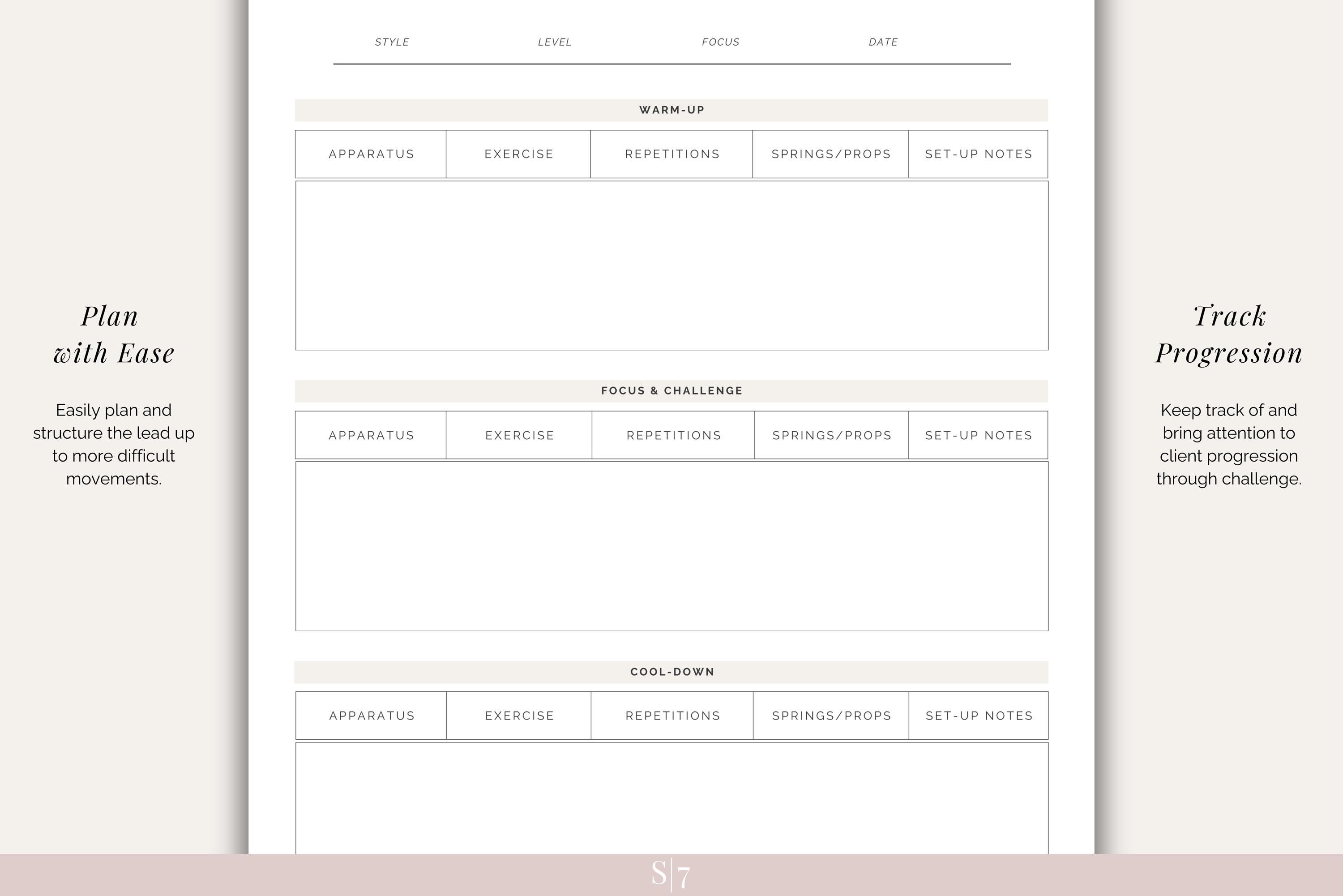 Pilates Instructor Lesson Plan, Reformer Class Planner, Sequence Guide ...