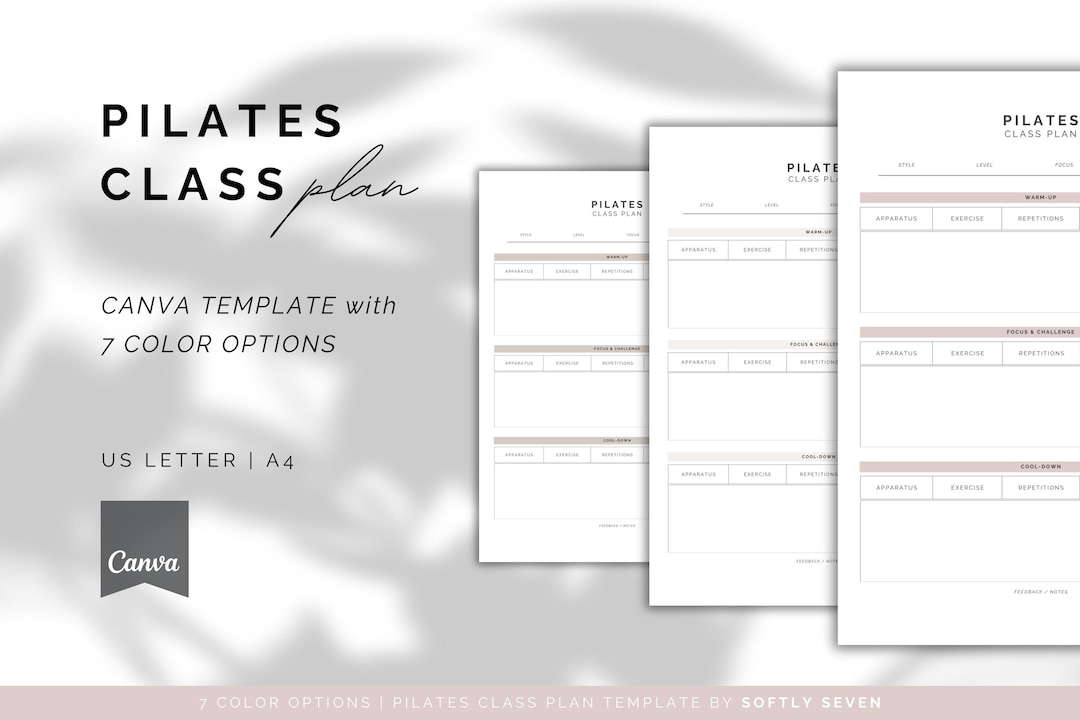Pilates Instructor Lesson Plan, Reformer Class Planner, Sequence Guide ...