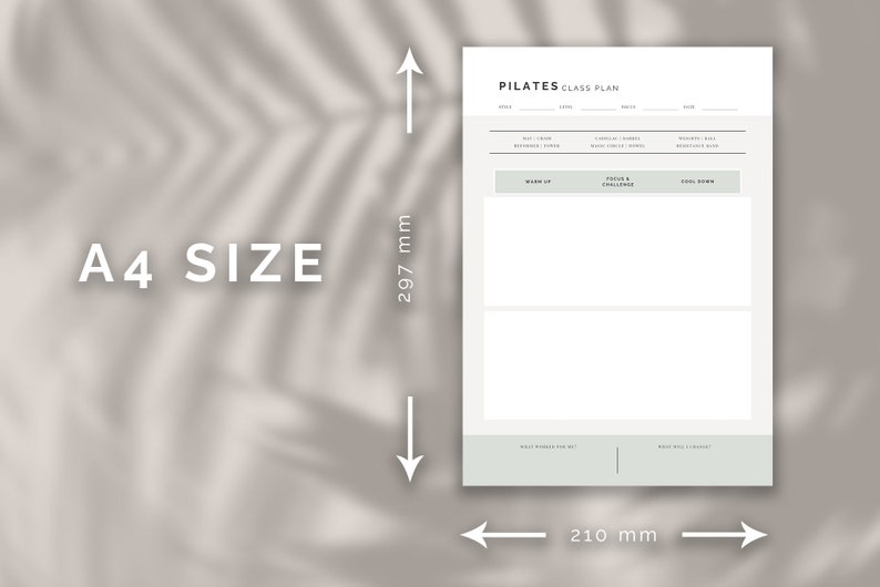 Green Pilates Class Plan, Minimalist Fitness Planner, Green Fitness ...