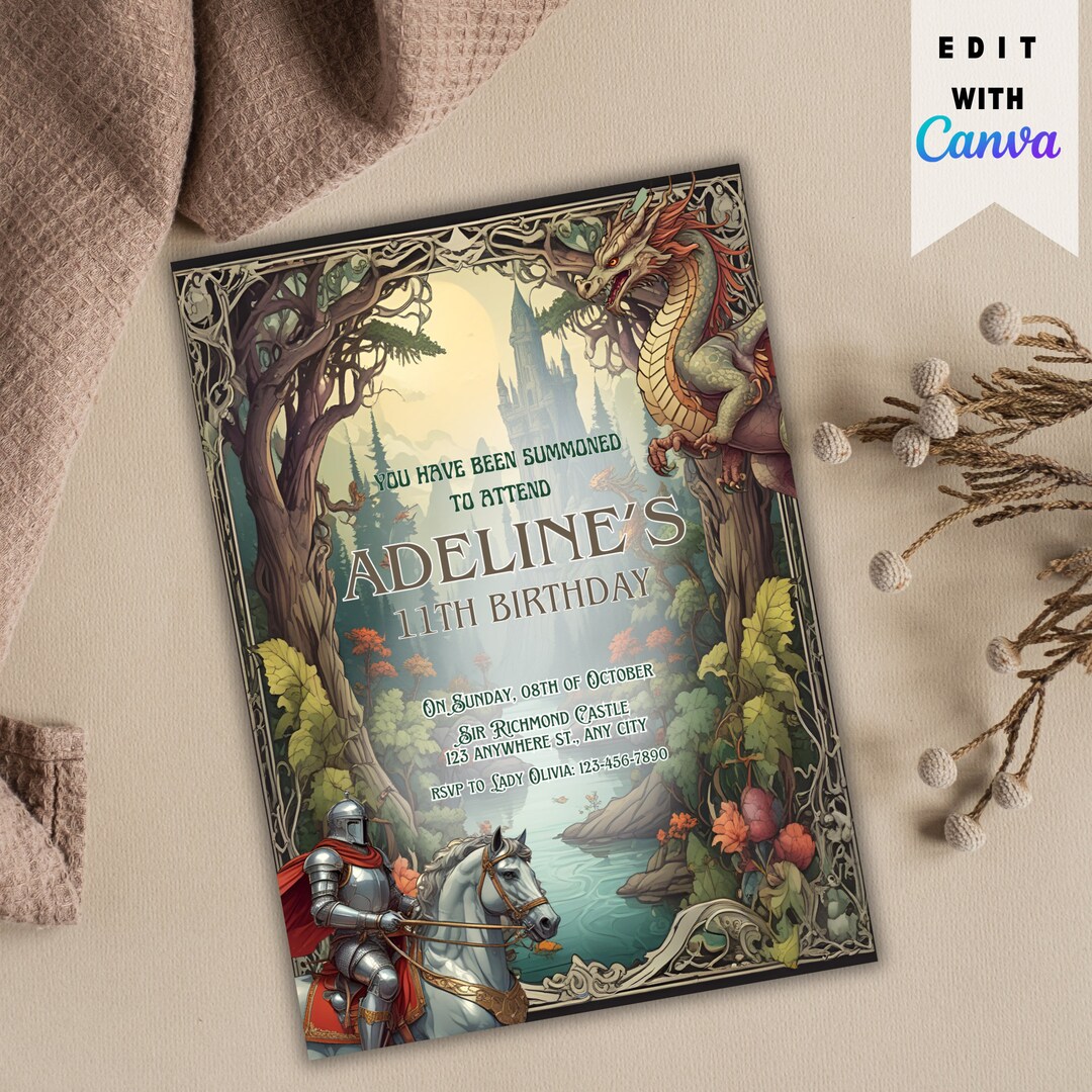 Medieval Party Invite - DND, Renaissance, Birthday Scroll Invitations ...