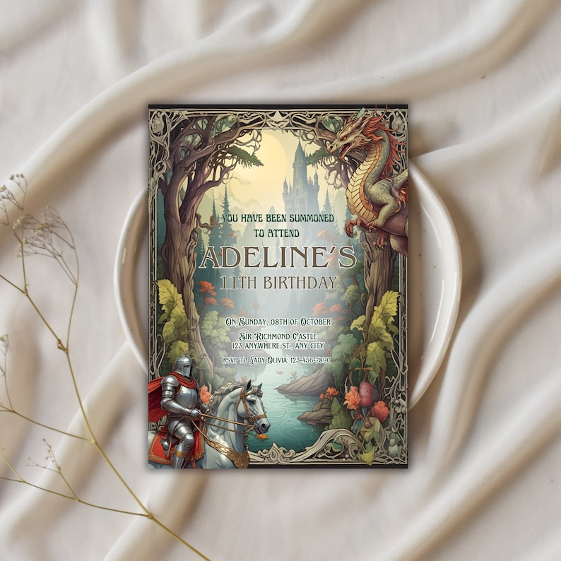 Medieval Party Invite - DND, Renaissance, Birthday Scroll Invitations ...