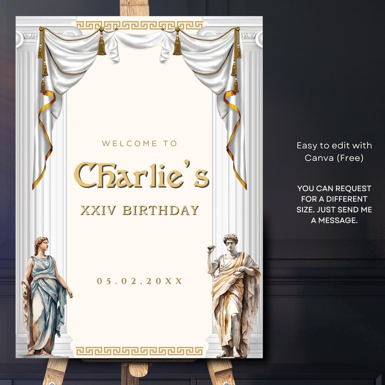 Toga Party Welcome Sign Ancient Rome Party Ancient Greece Event Toga ...