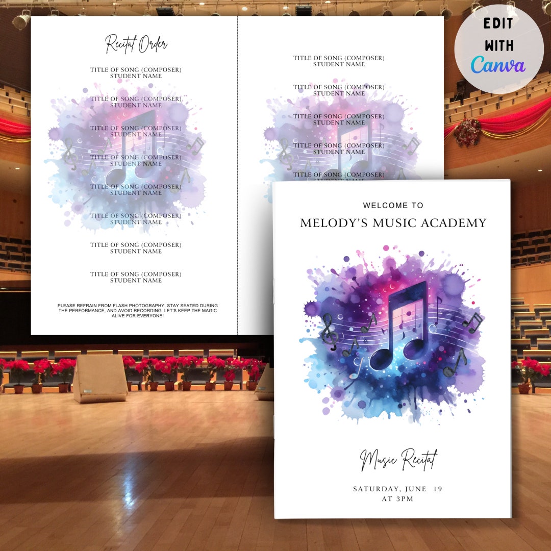 Piano Recital Program, Piano Recital Invitation, Recital Invitation ...