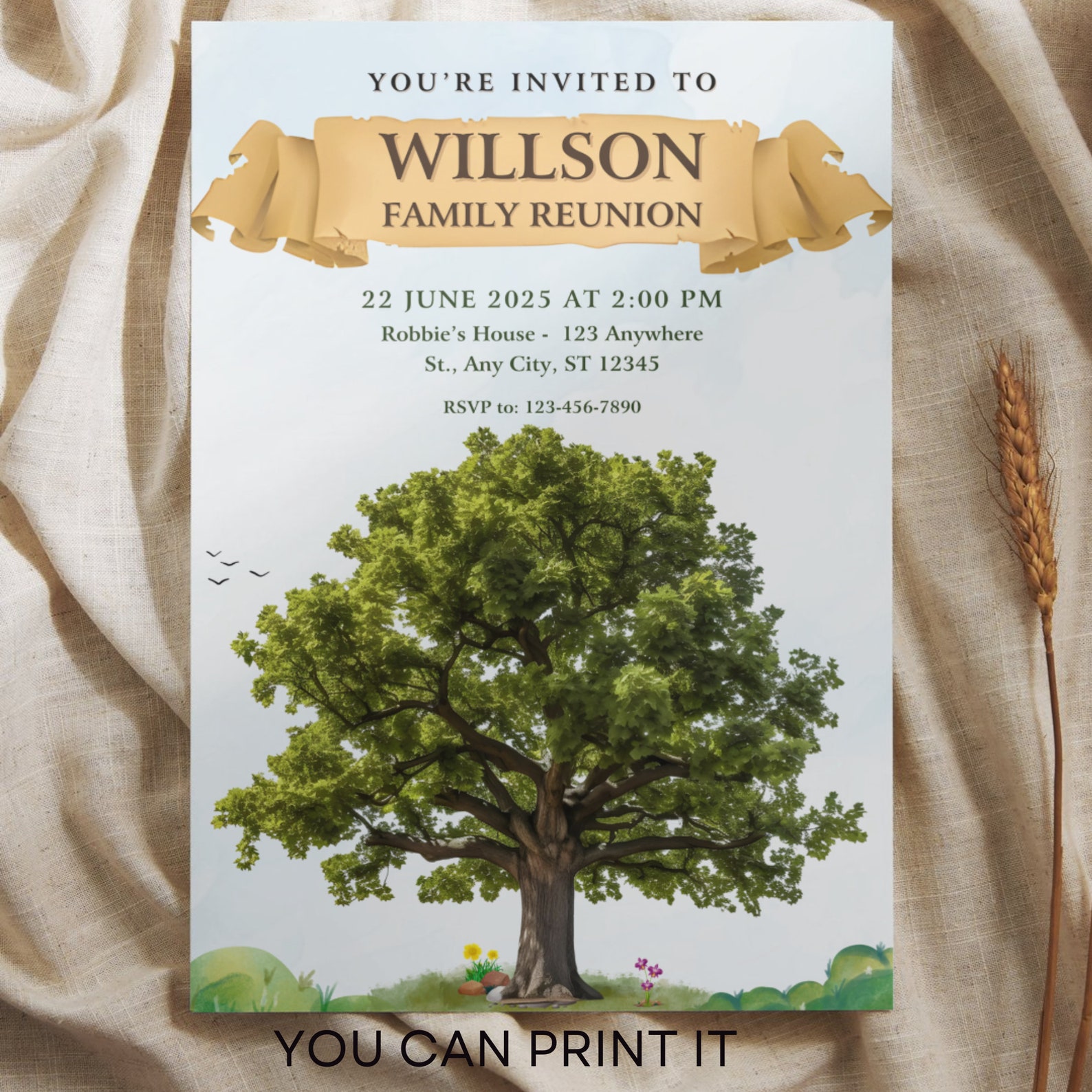 Family Reunion Save the Date, Family Reunion Invite, Family Tree ...
