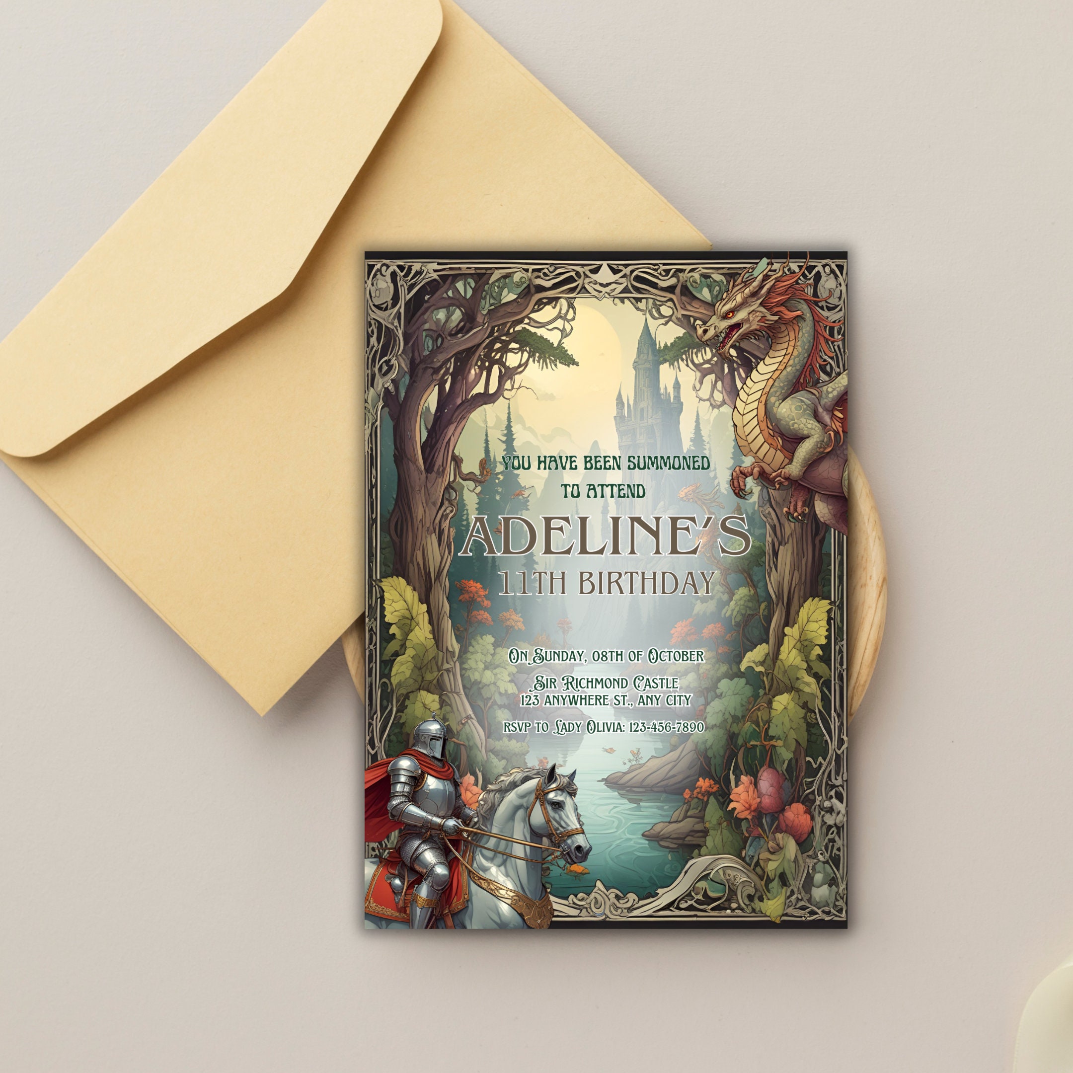 Medieval Party Invite - DND, Renaissance, Birthday Scroll Invitations ...