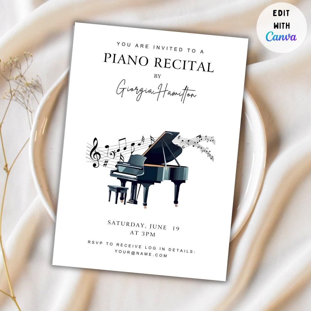 Piano Recital Invitation, Recital Invitation, Music Recital Invitation ...
