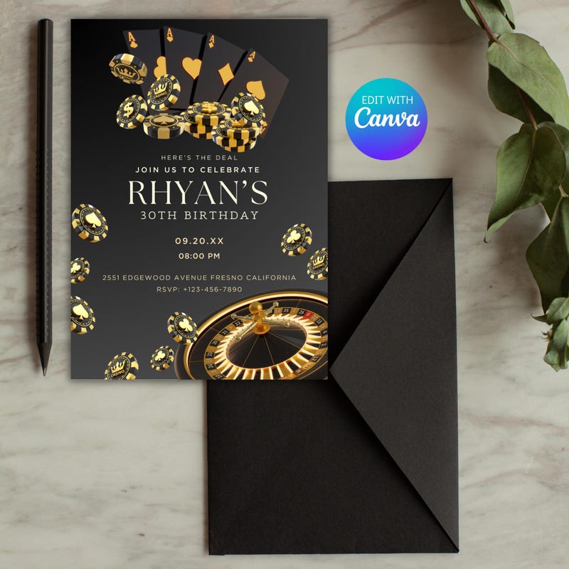 Playing Card Invite - Etsy