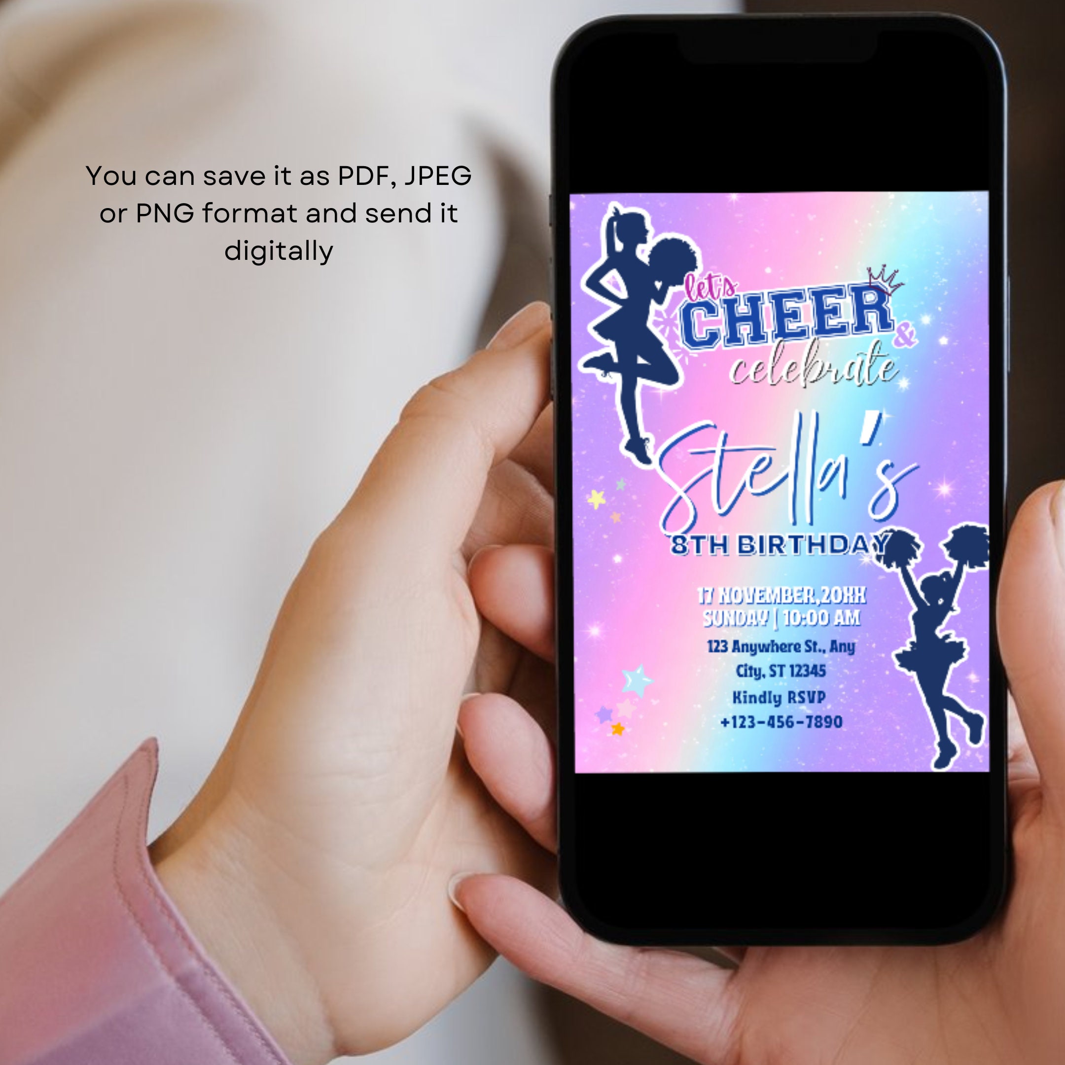 Cheerleader Birthday Invitation Cheerleader Invitation Cheerleader ...