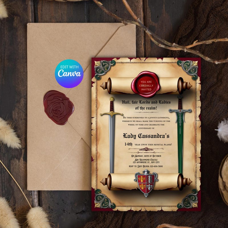 Medieval Scroll Invitation - Etsy