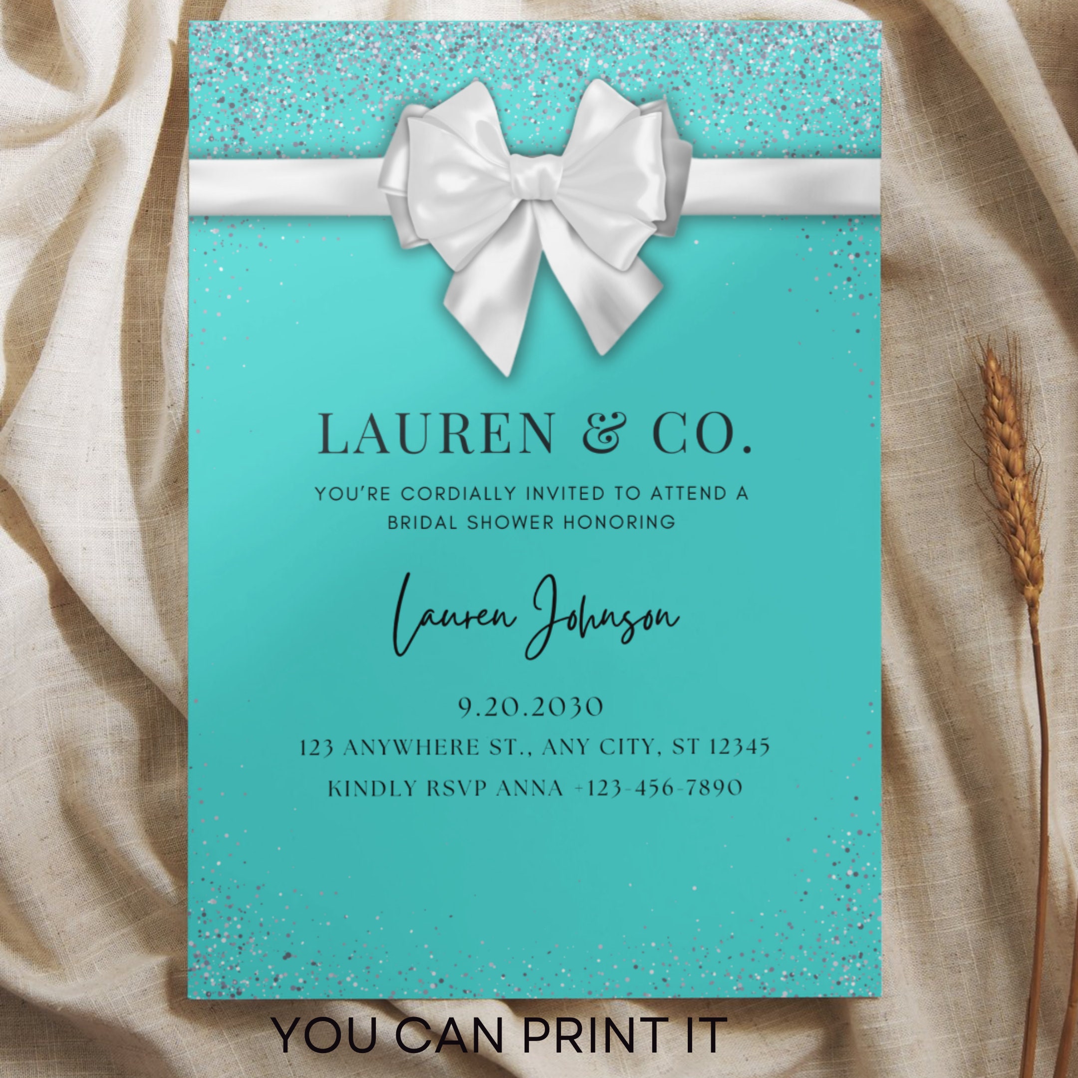 Tiffany Blue Wedding Invitation, Tiffany Blue Invitation, Diamond ...