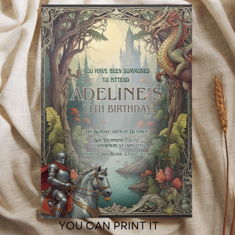 Medieval Party Invite - DND, Renaissance, Birthday Scroll Invitations ...