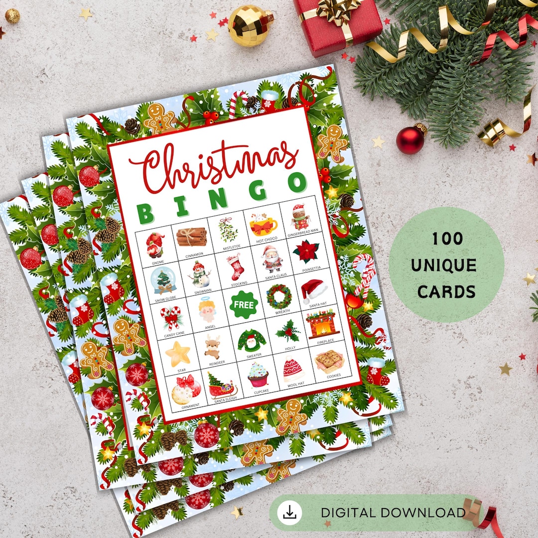 Printable Christmas Bingo Cards DIY Holiday Game for Family & Party Fun ...