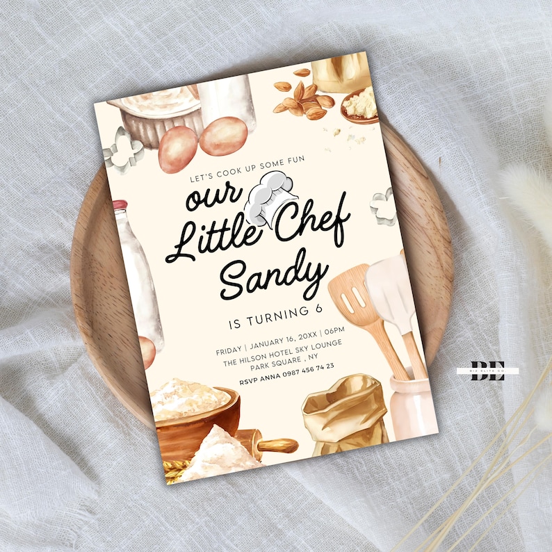 Cooking Class Invitation | Printable Birthday & Bake off Invite | Our ...