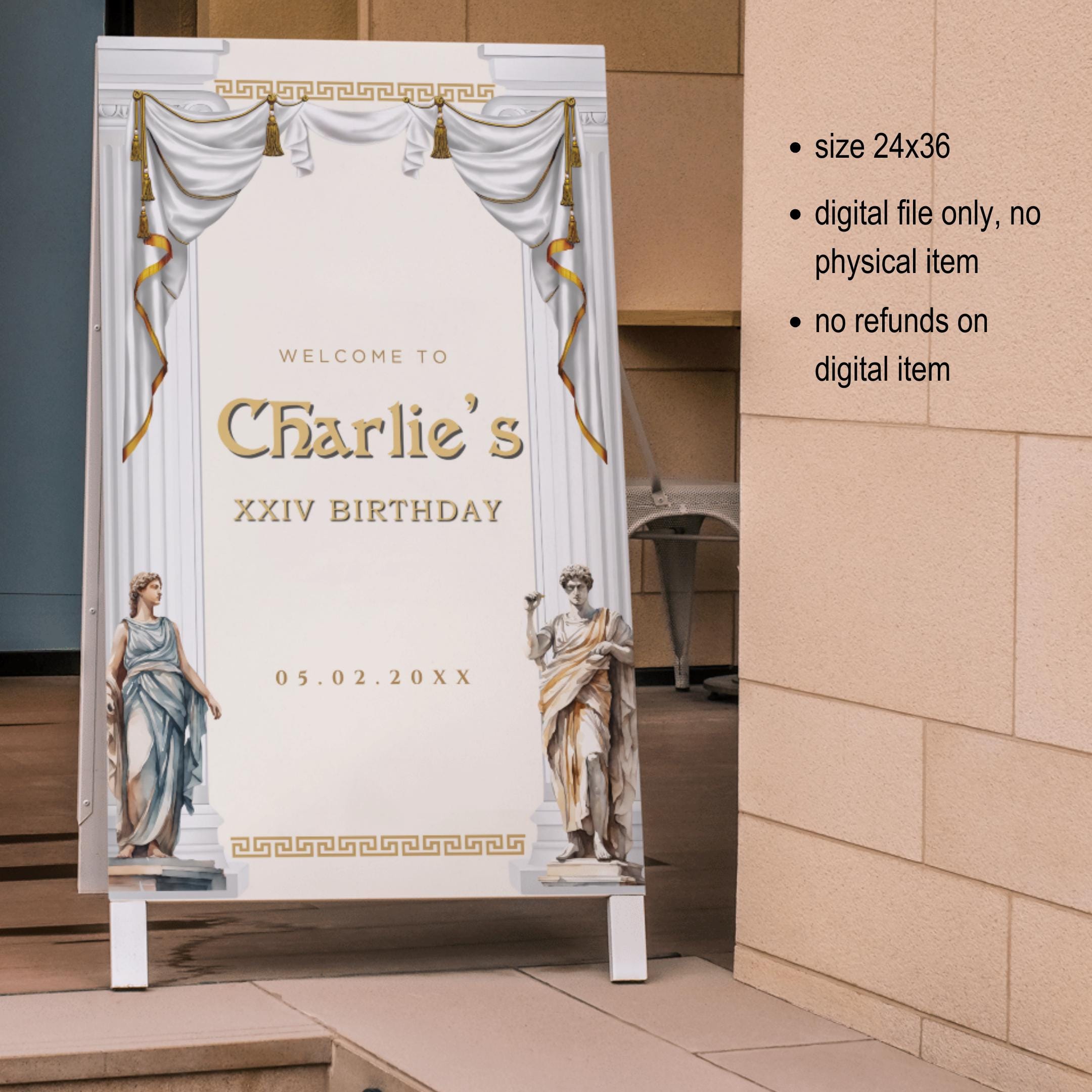 Toga Party Welcome Sign - Ancient Rome Party Ancient Greece Event Toga ...