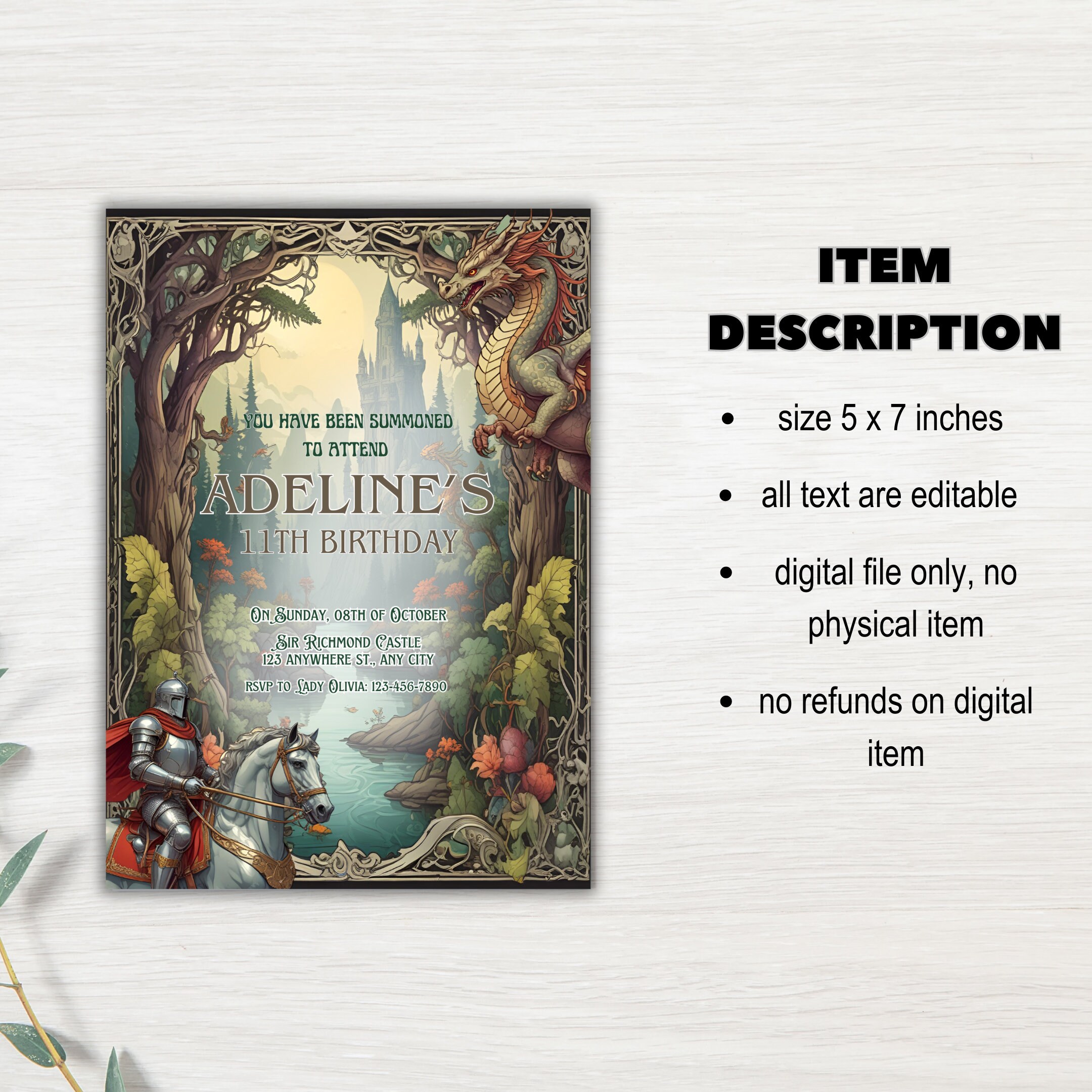 Medieval Party Invite - DND, Renaissance, Birthday Scroll Invitations ...