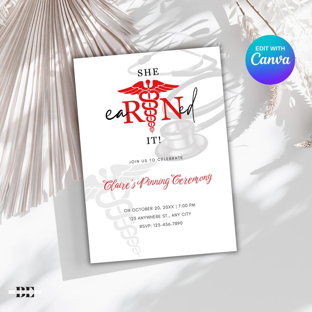 RN Graduation Invitation, Nurse Invite, Nurse Pinning Invitation, Nurse ...