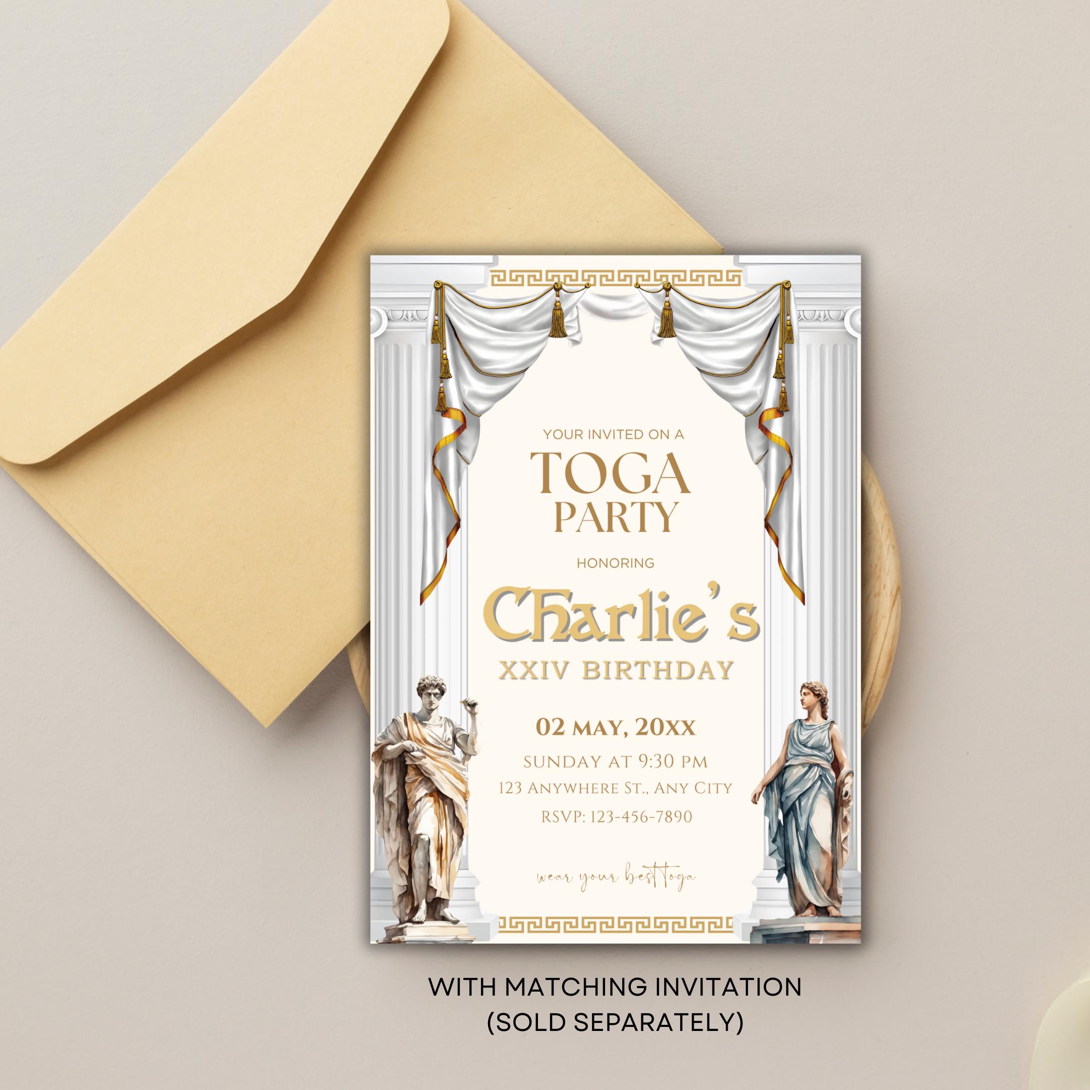 Toga Party Welcome Sign - Ancient Rome Party Ancient Greece Event Toga ...