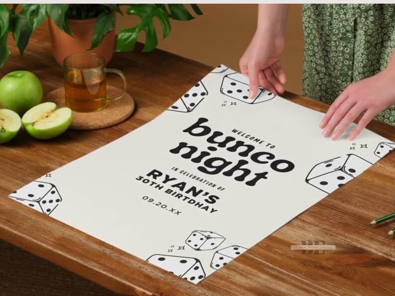 Bunco Party Welcome Sign, Printable Dice Game Welcome Sign, Fun Bunco ...