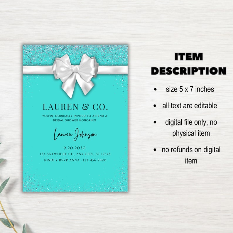 Tiffany Blue Wedding Invitation, Tiffany Blue Invitation, Diamond ...