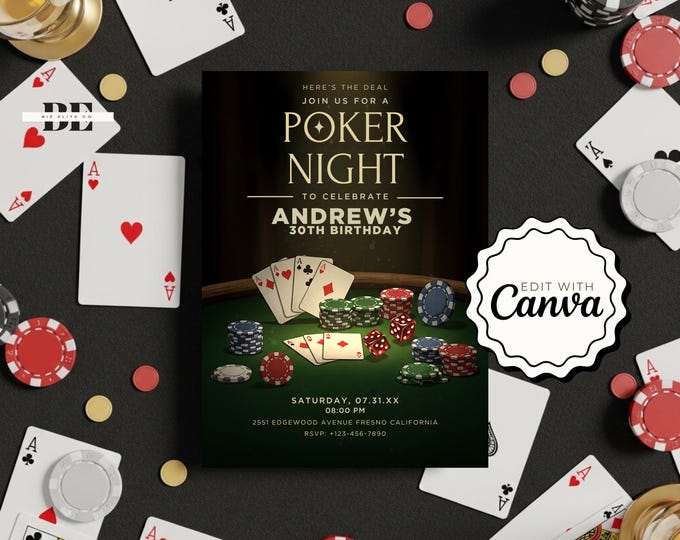 Poker Tournament Party Flyer Invitation - Charity Stag Bachelor Party ...
