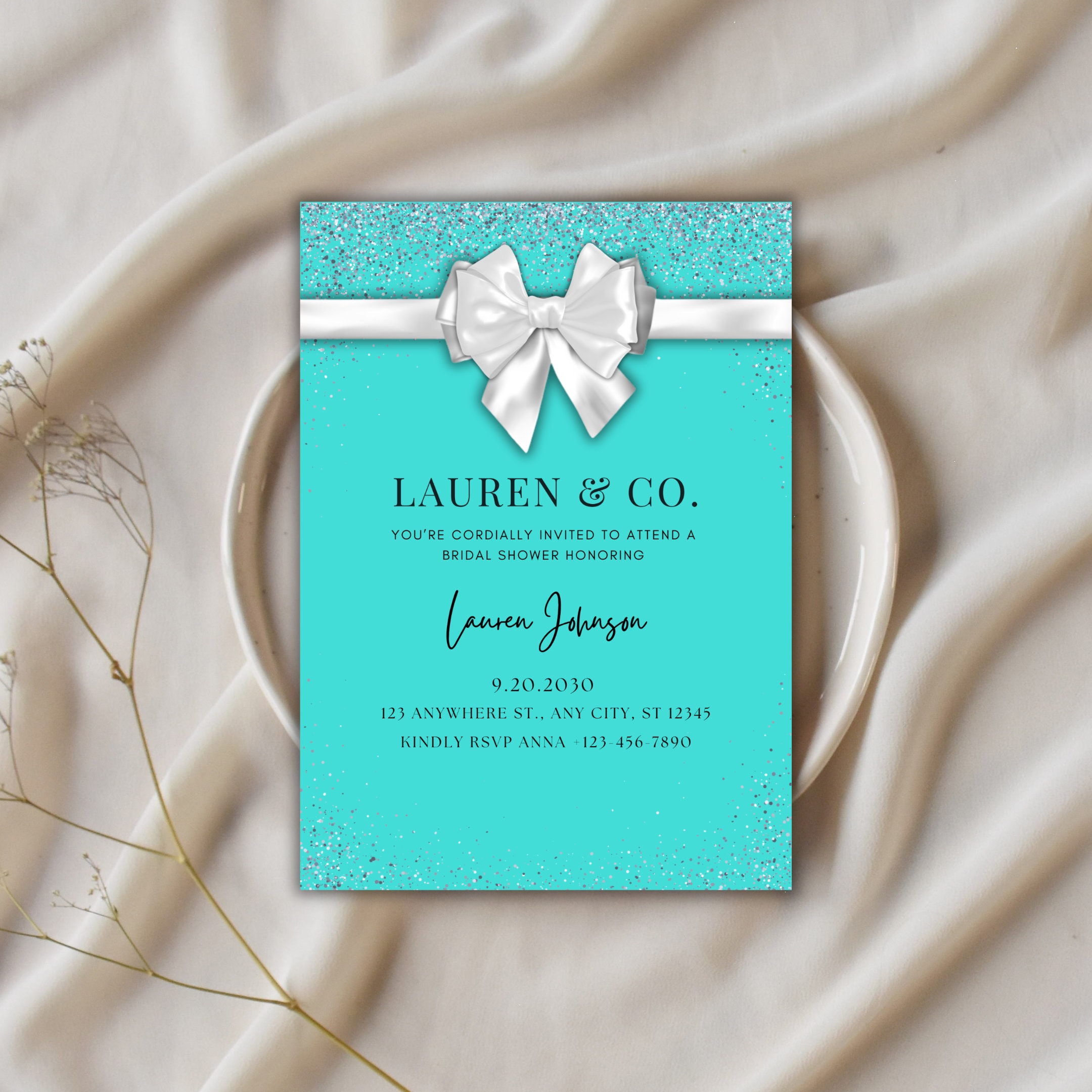 Tiffany Blue Wedding Invitation, Tiffany Blue Invitation, Diamond ...