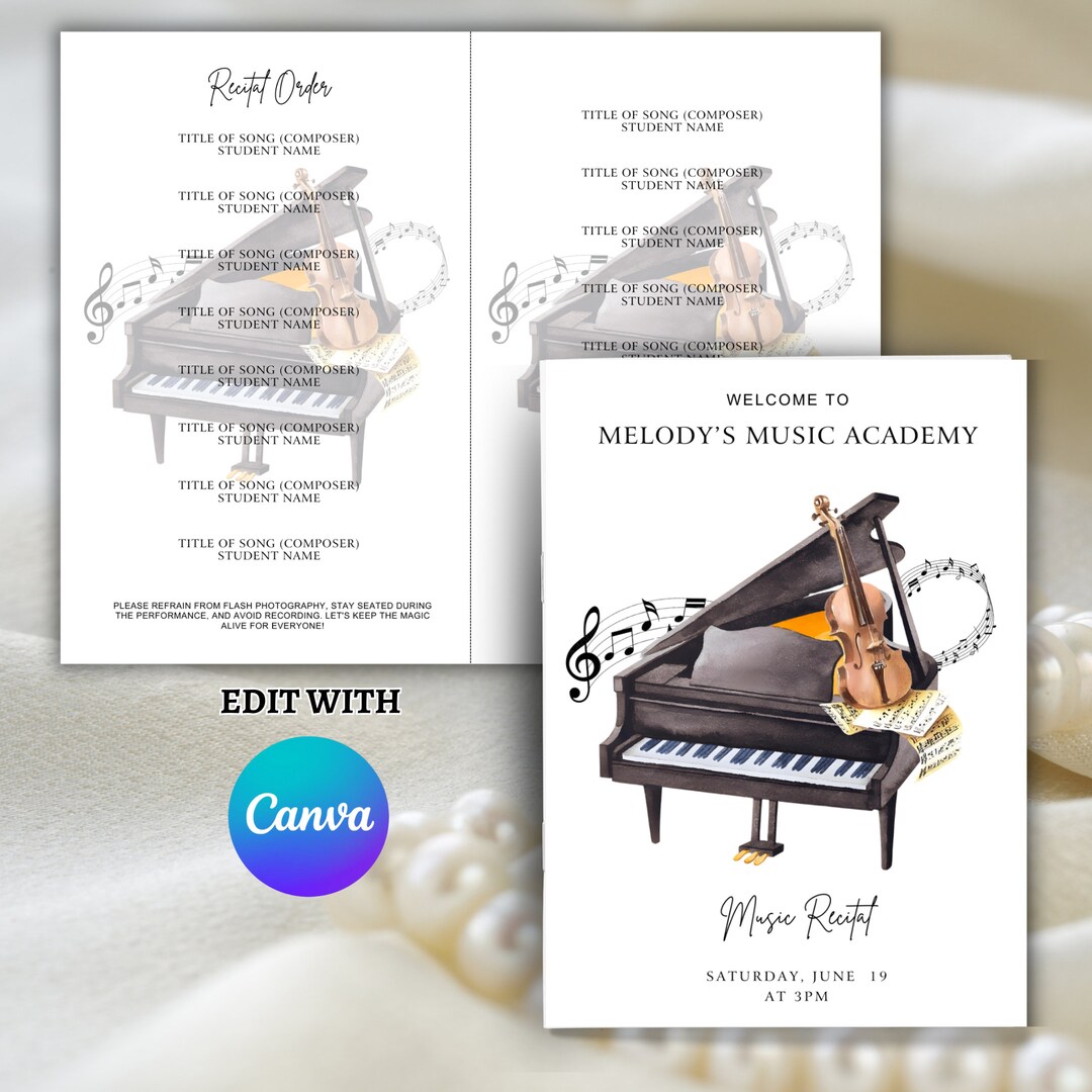 Piano Recital Program, Piano Recital Invitation, Recital Invitation ...