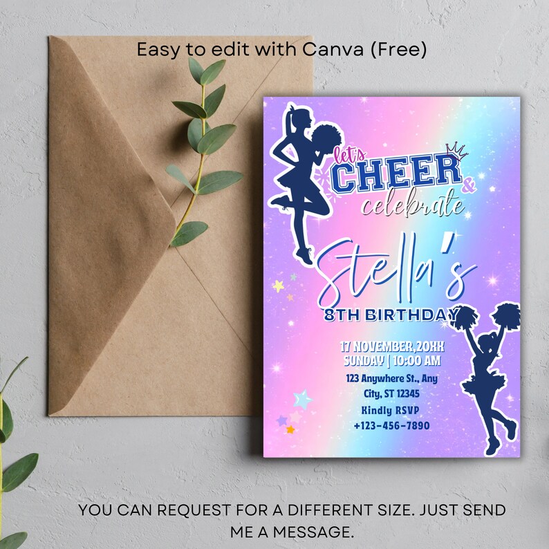Cheerleader Birthday Invitation Cheerleader Invitation Cheerleader ...
