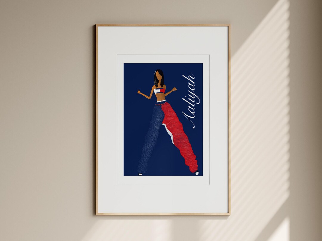 Satin Poster, Rnb Artist Wall Art Aaliyah 90s Pop Art Print, Decor ...