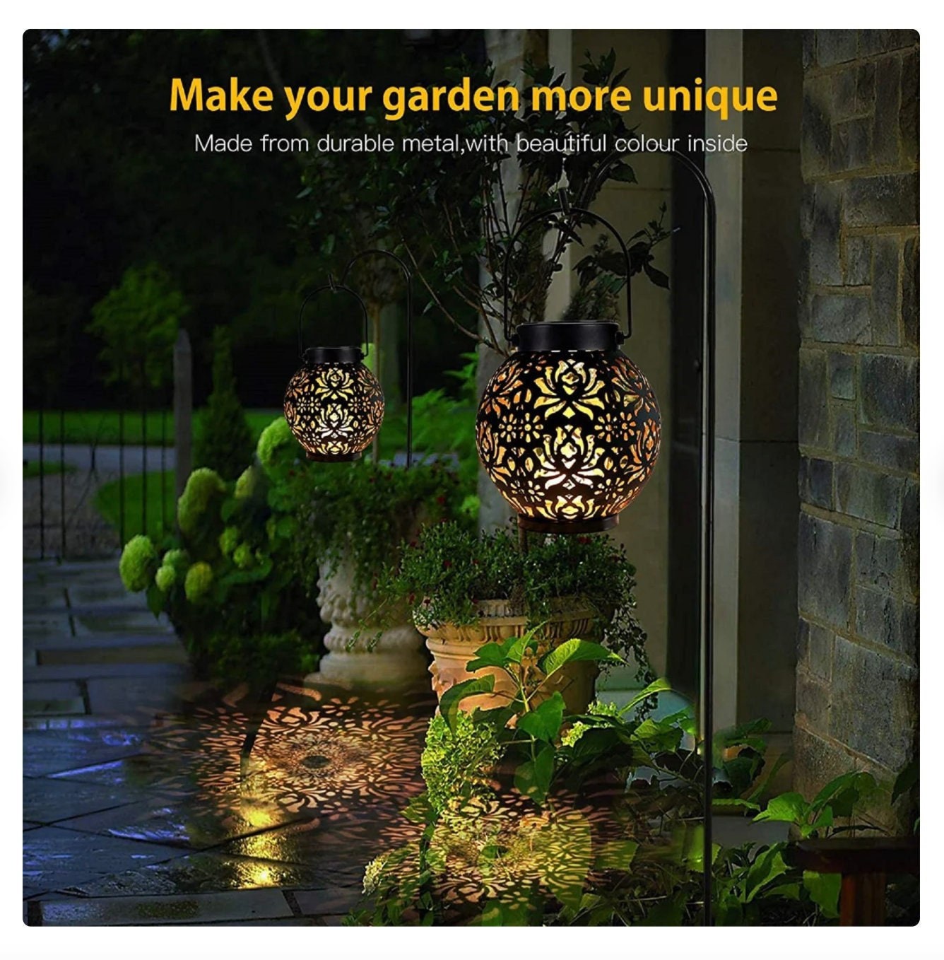 2 Pack Decorative Solar Garden Decor Outdoor Garden Solar Garden Decor ...