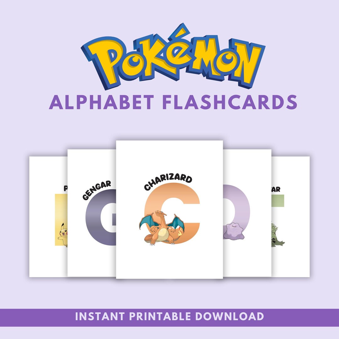 Pokémon Alphabet Flashcards Printable | ABC Letter Cards A–Z ...
