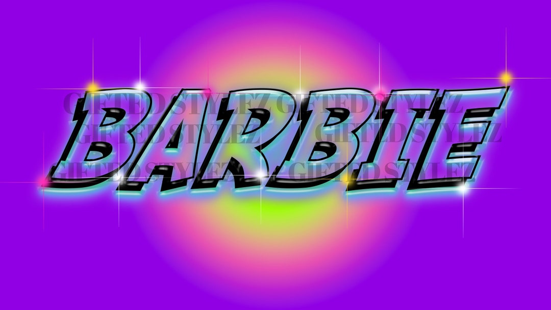 Barbie Airbrush Text Effect Design - Etsy