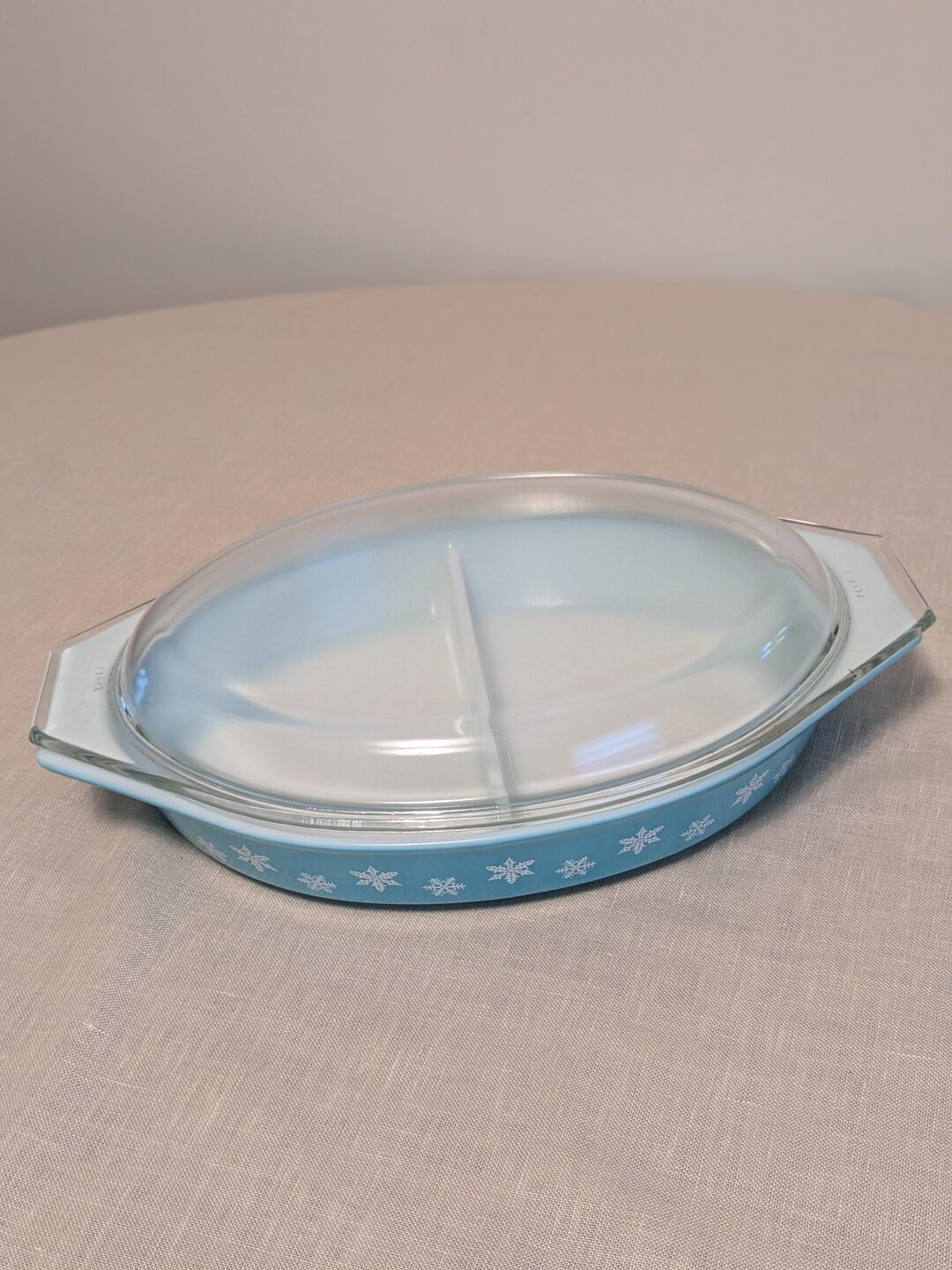 1960s Vintage MCM Pyrex Snowflake Casserole Turquoise Snowflake ...