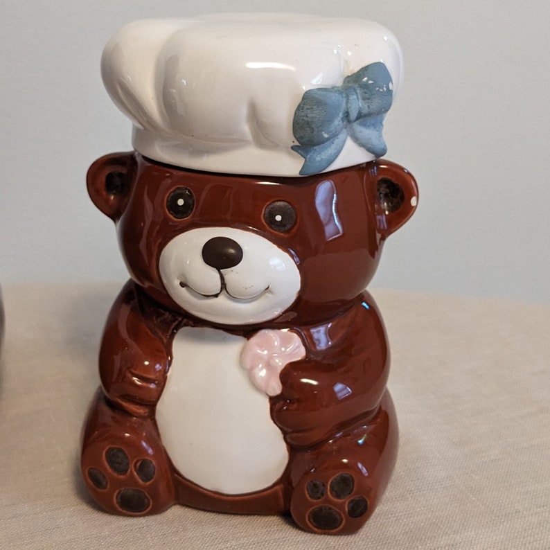 Vintage Teddy Bear Family Cookie Jar Set: Handpainted Ceramic, Taiwan ...