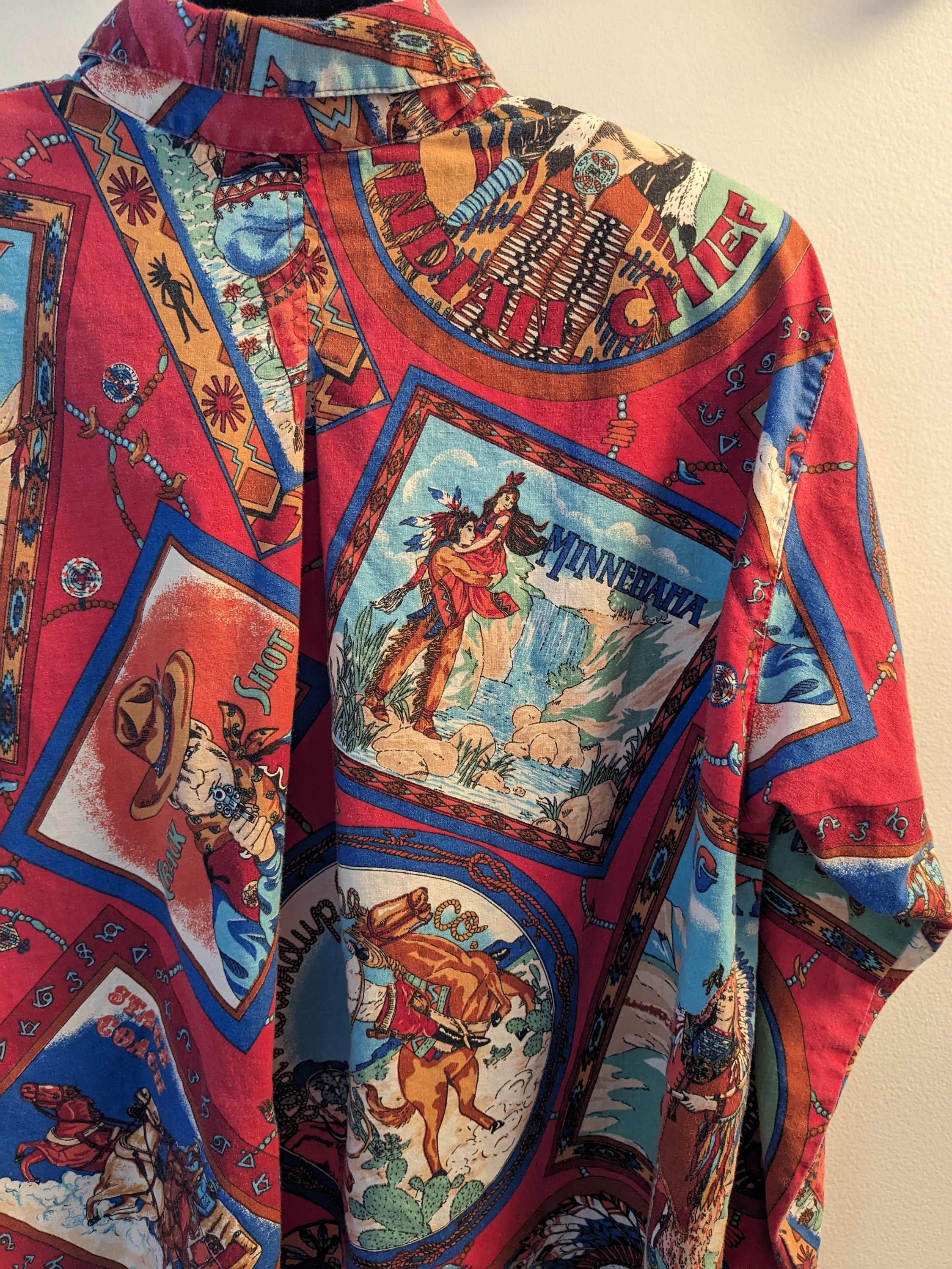 1980s Vintage Cowboys and Indians Long Sleeve Button up Shirt - Etsy