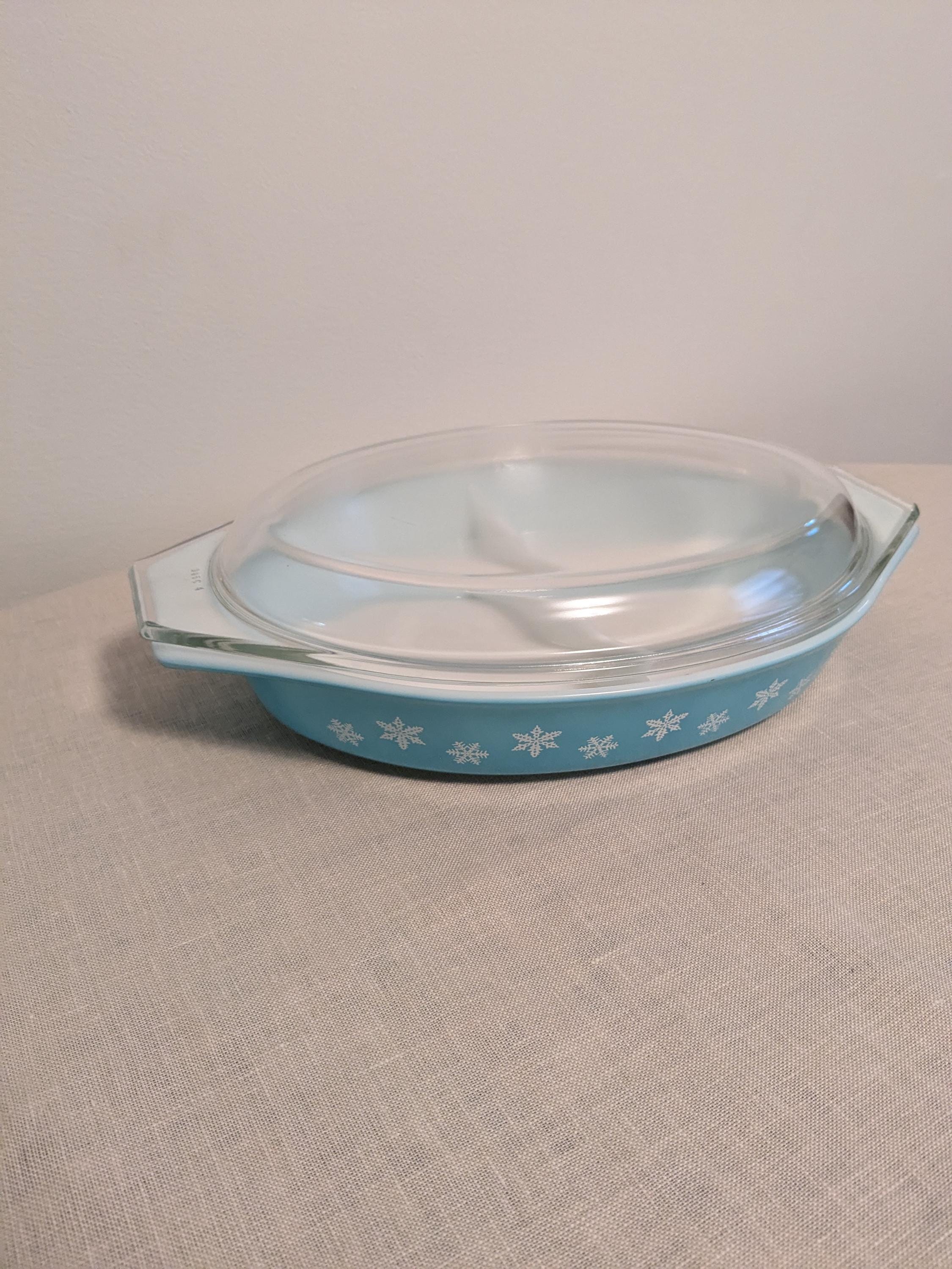 1960s Vintage MCM Pyrex Snowflake Casserole Turquoise Snowflake ...