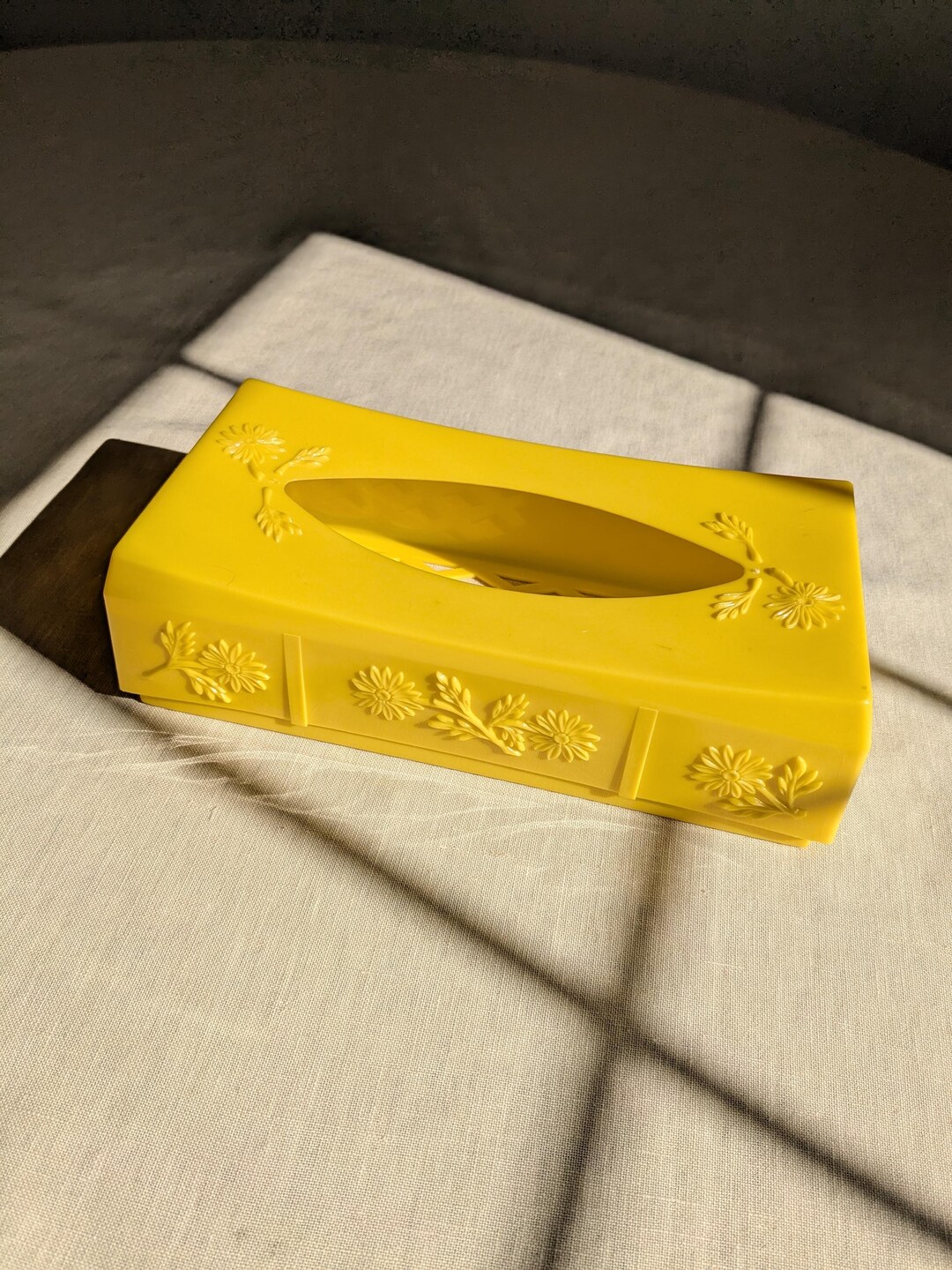 Vintage MCM Yellow Tissue Box Cover With Floral Design. 1950s - 1960s ...