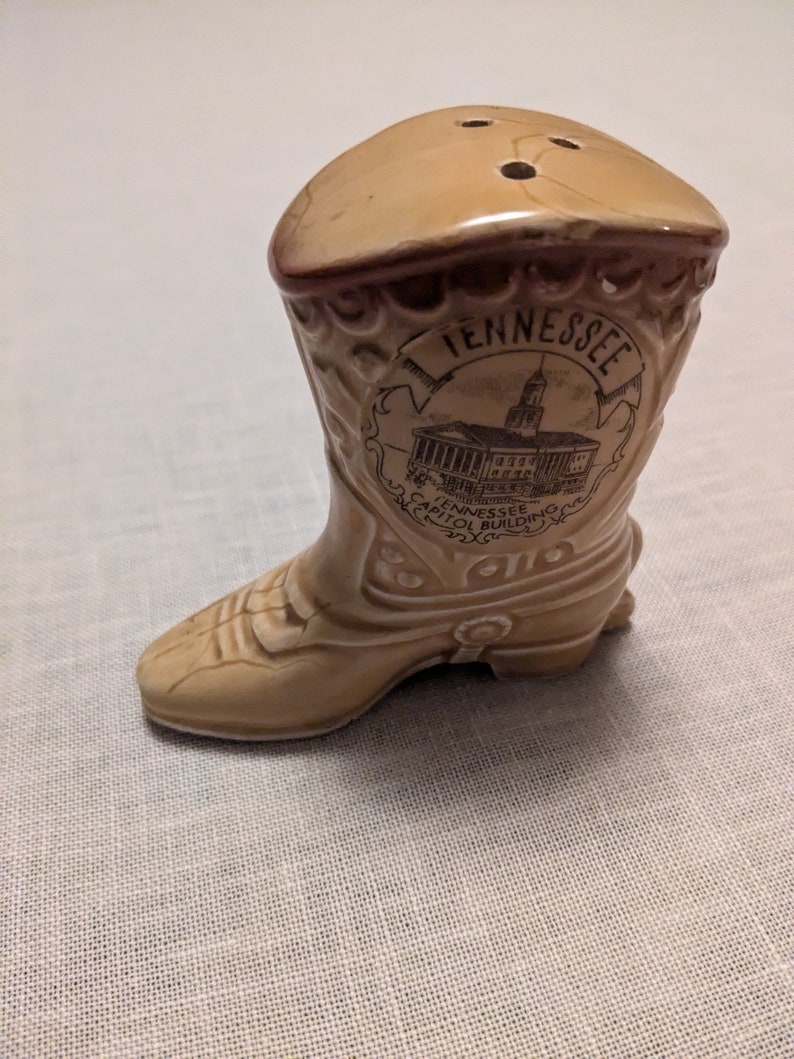 Vintage Tennessee Cowboy Salt and Pepper Shakers. Brown Tone Salt and ...